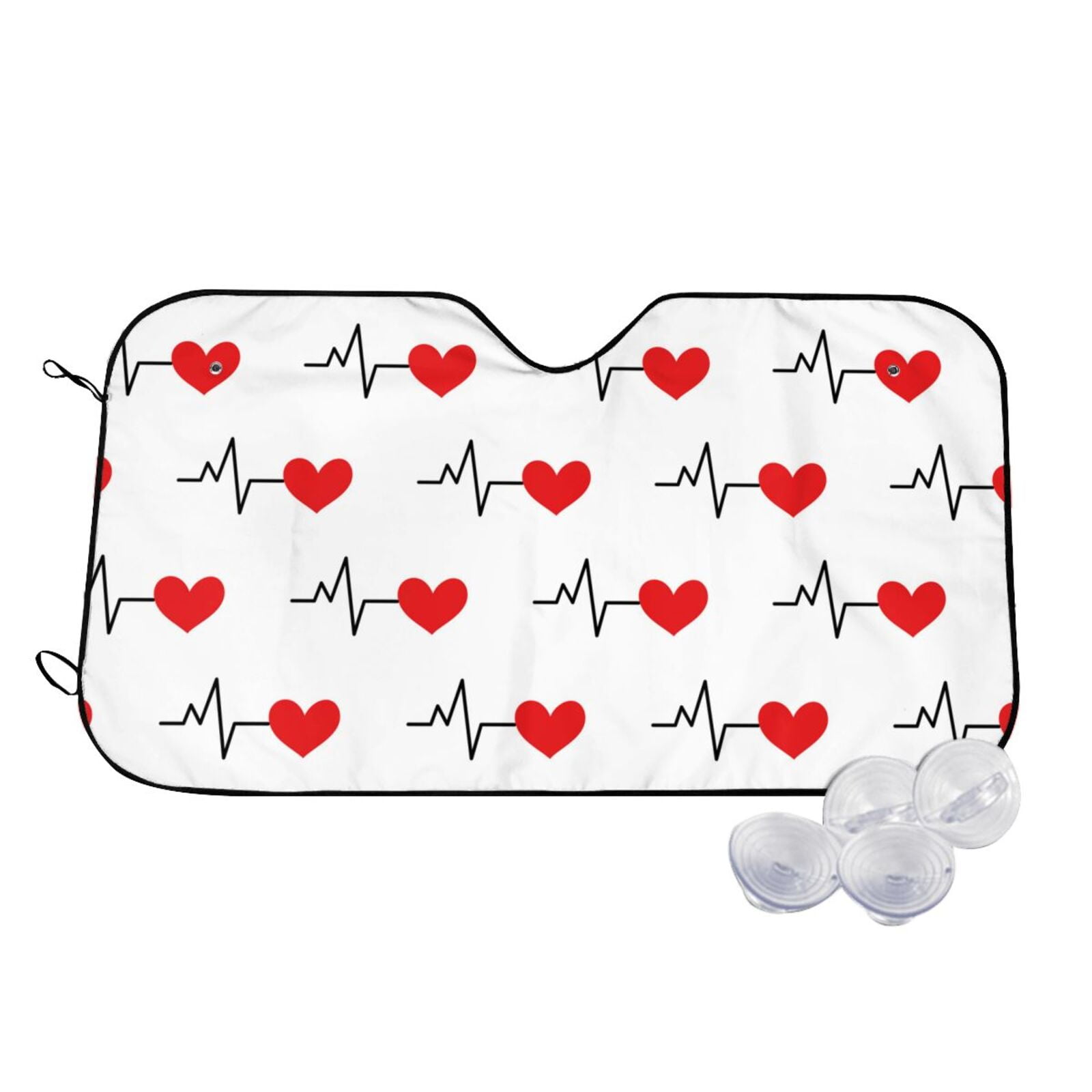 Daiia Heartbeat Symbol Windshield Sun Shade for Car SUV Truck (Small ...