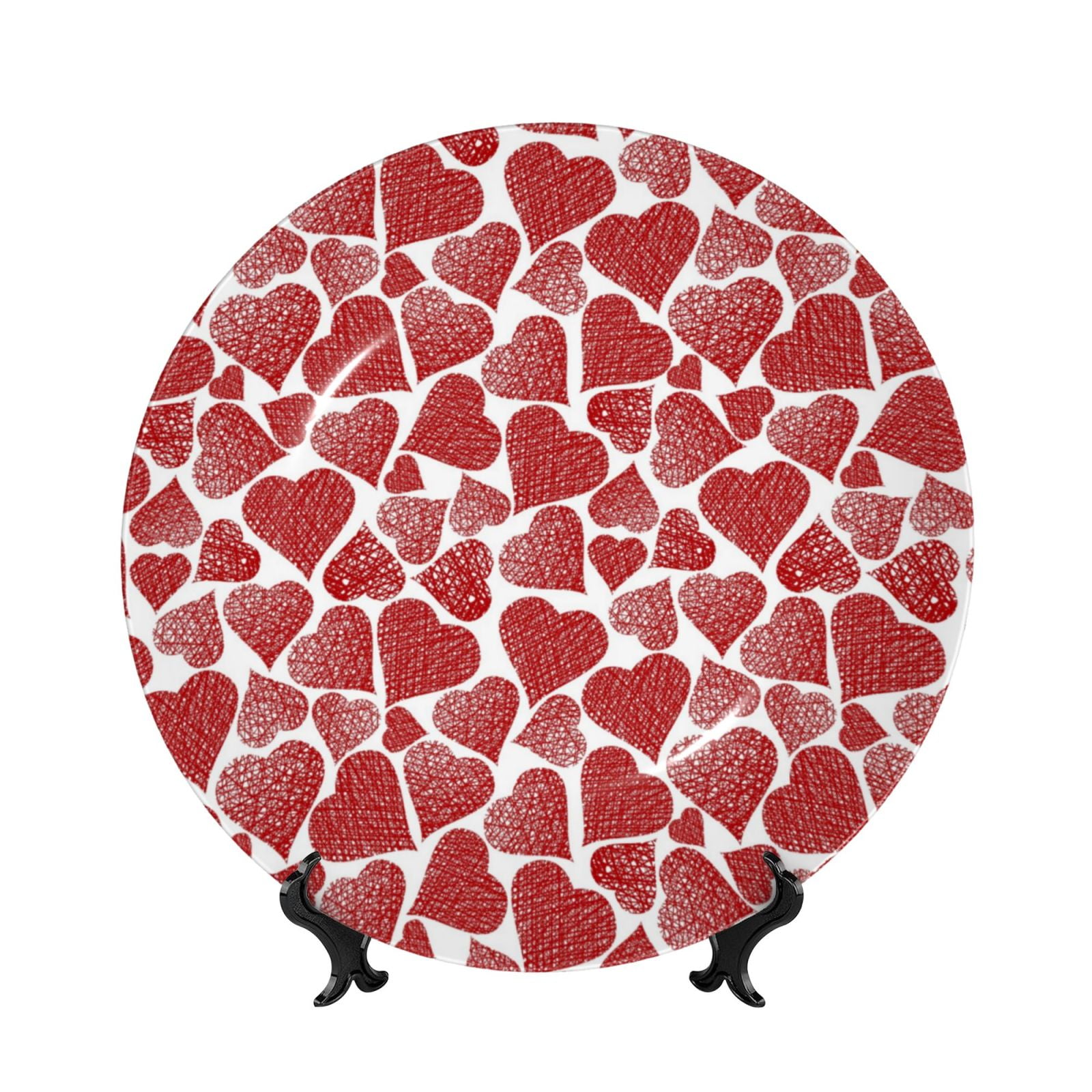 Daiia Hearts Printed Pattern Ceramic Plate Dinner Plates Bone China ...
