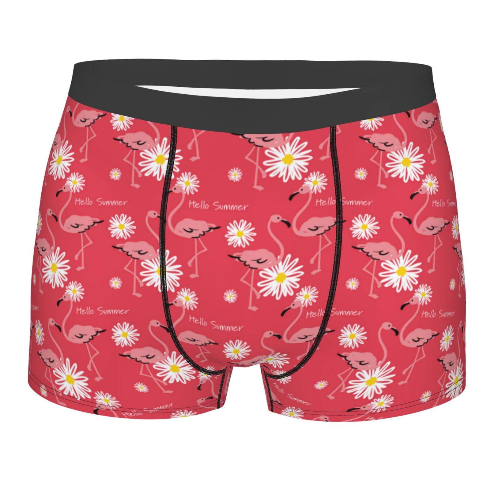 Daiia Hello Summer Flamingo Men's Underwear Boxer Briefs, Cotton ...