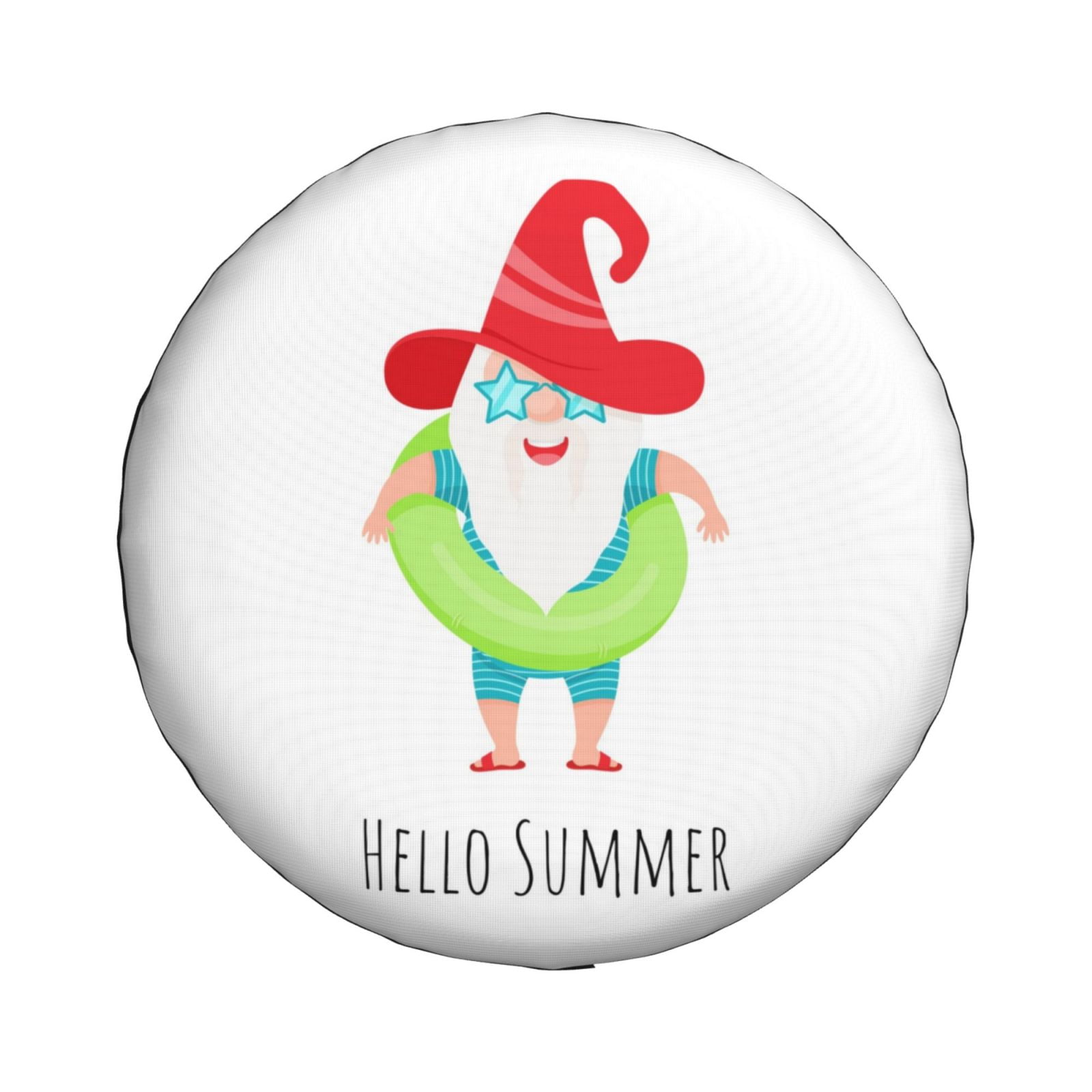 Daiia Hello Summer Gnome 2 Tire Covers , Travel Trailer Camper Truck SUV Motorhome Waterproof ...