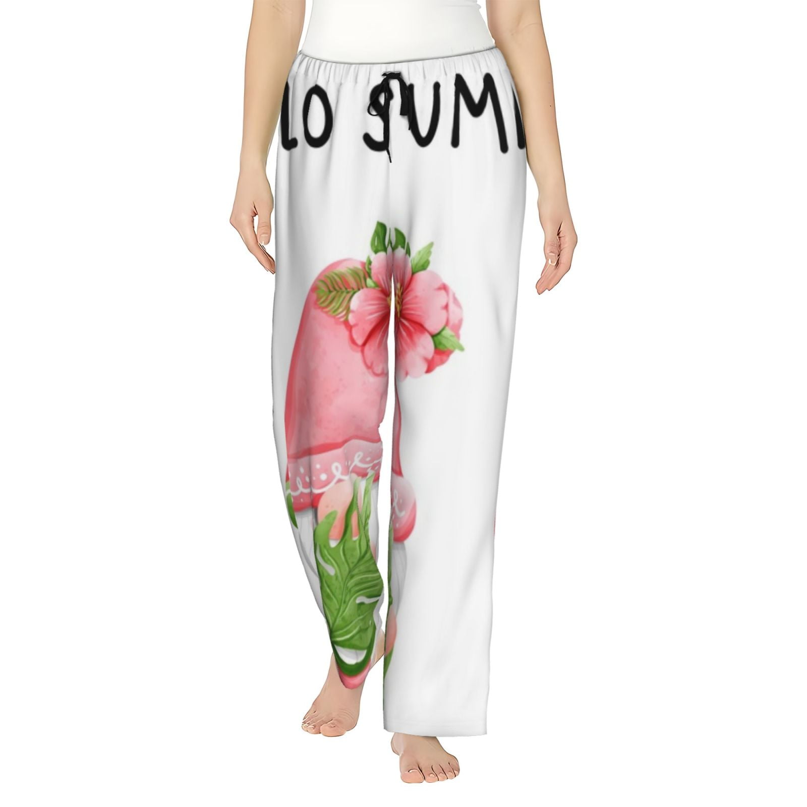 Daiia Hello Summer Gnome Women's Sleep Pant with Pockets and Drawstring,Pajama Pants-Medium ...