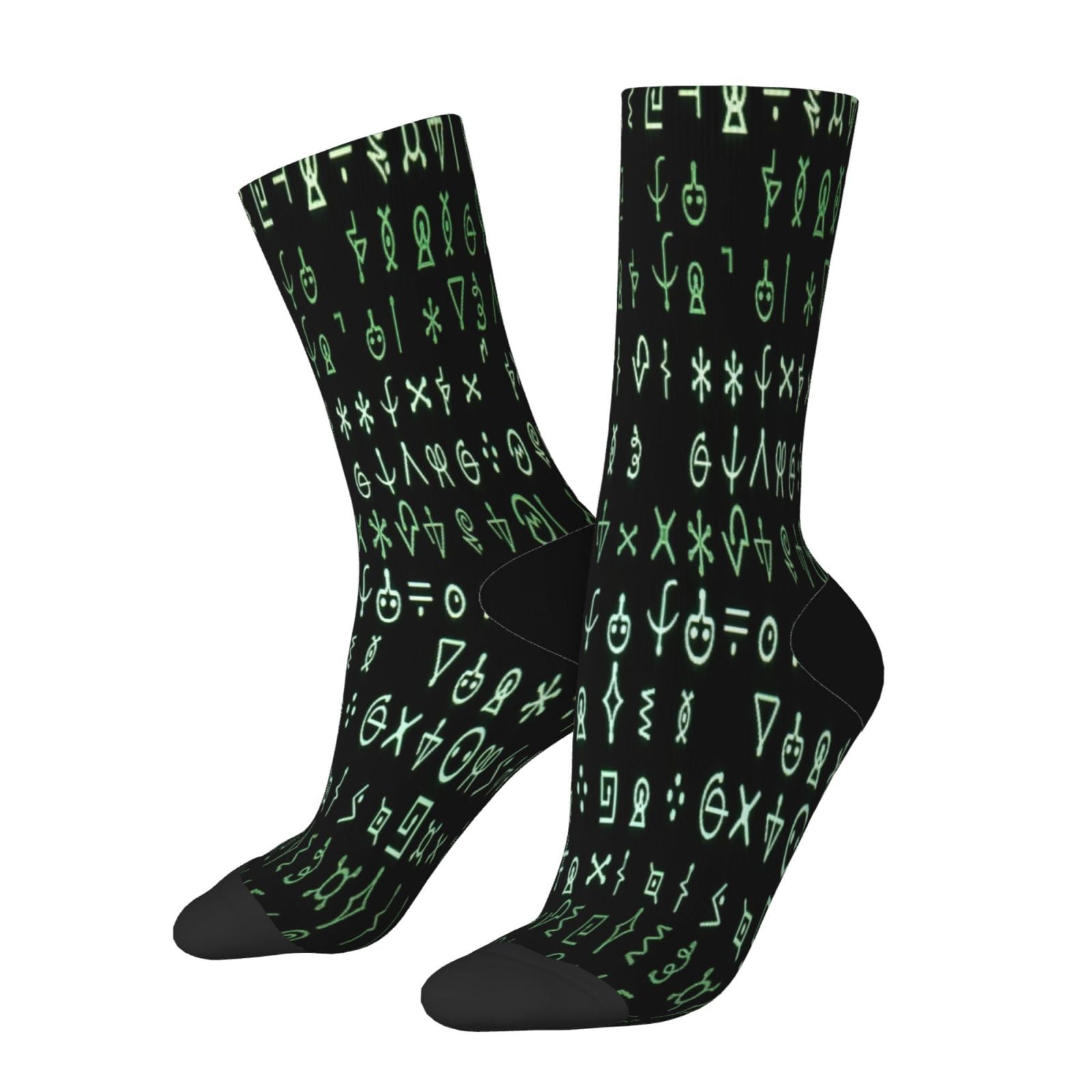Daiia Hieroglyphic Symbols Print Crew Socks – Soft Breathable Long ...