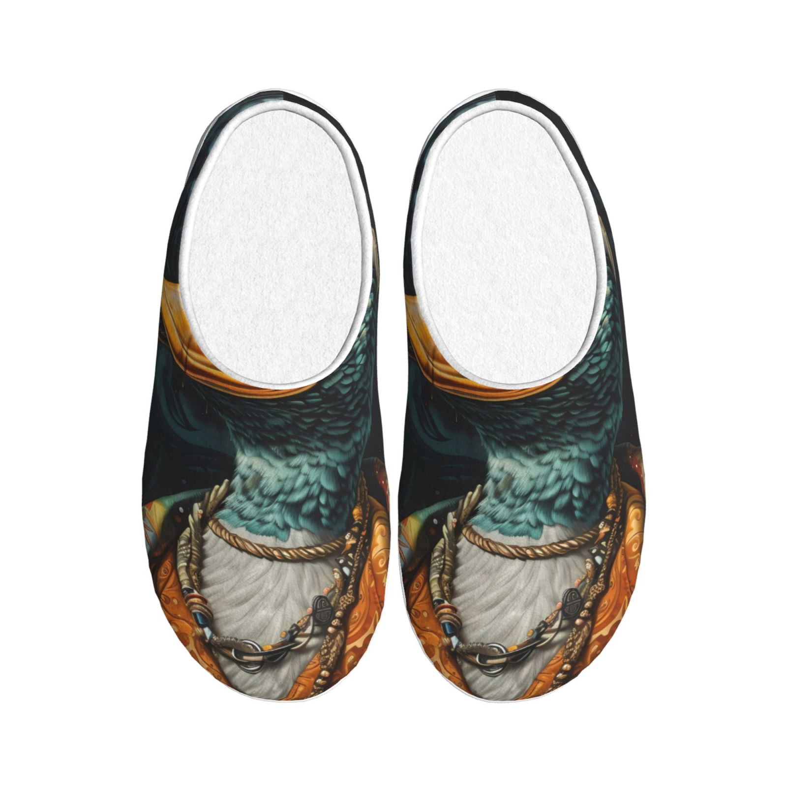 Daiia Hip-Hop Duck Print Women’s Fuzzy Slippers Memory Foam Lightweight ...