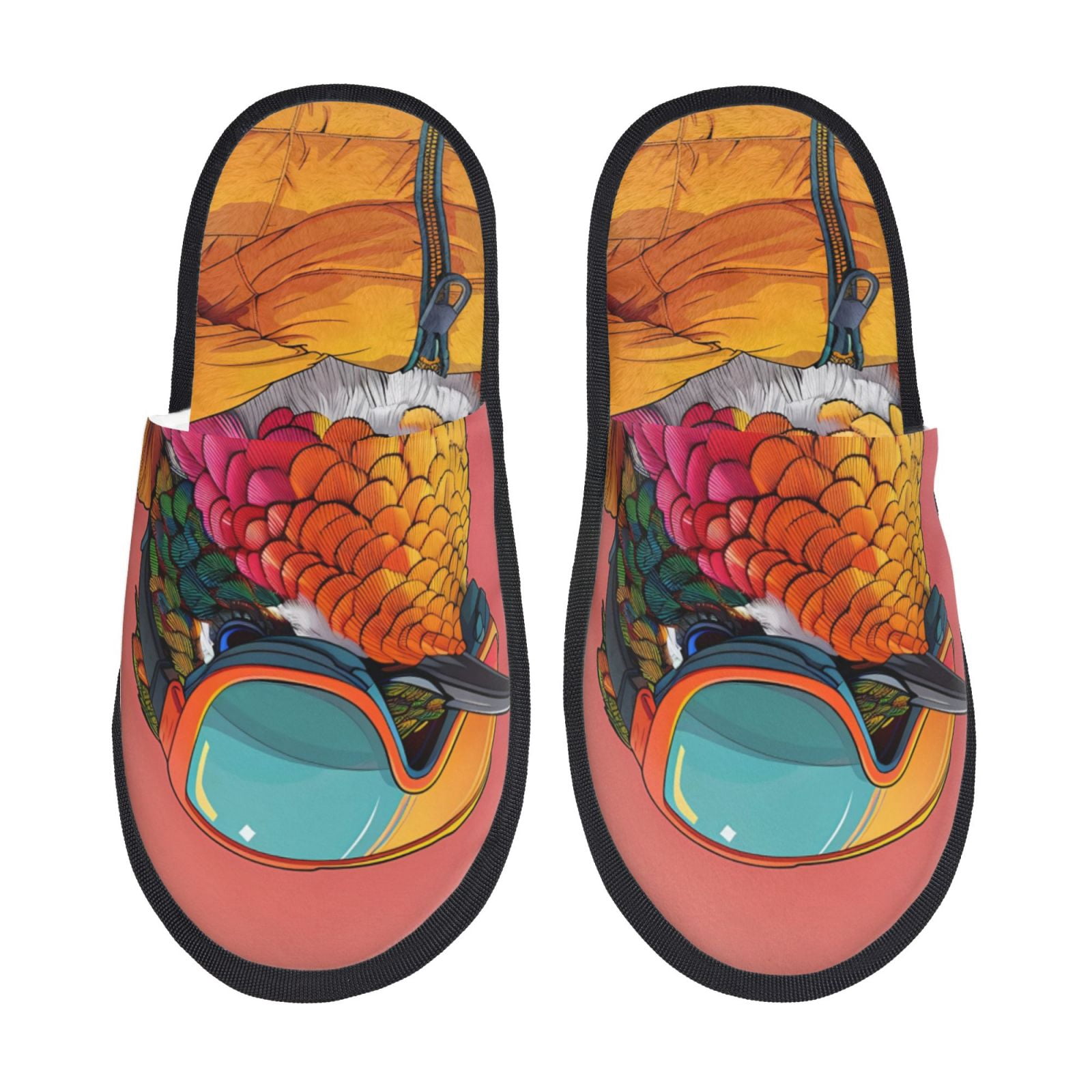 Daiia Hip Hummingbird In Jacket Pattern Furry Slippers for Women and ...