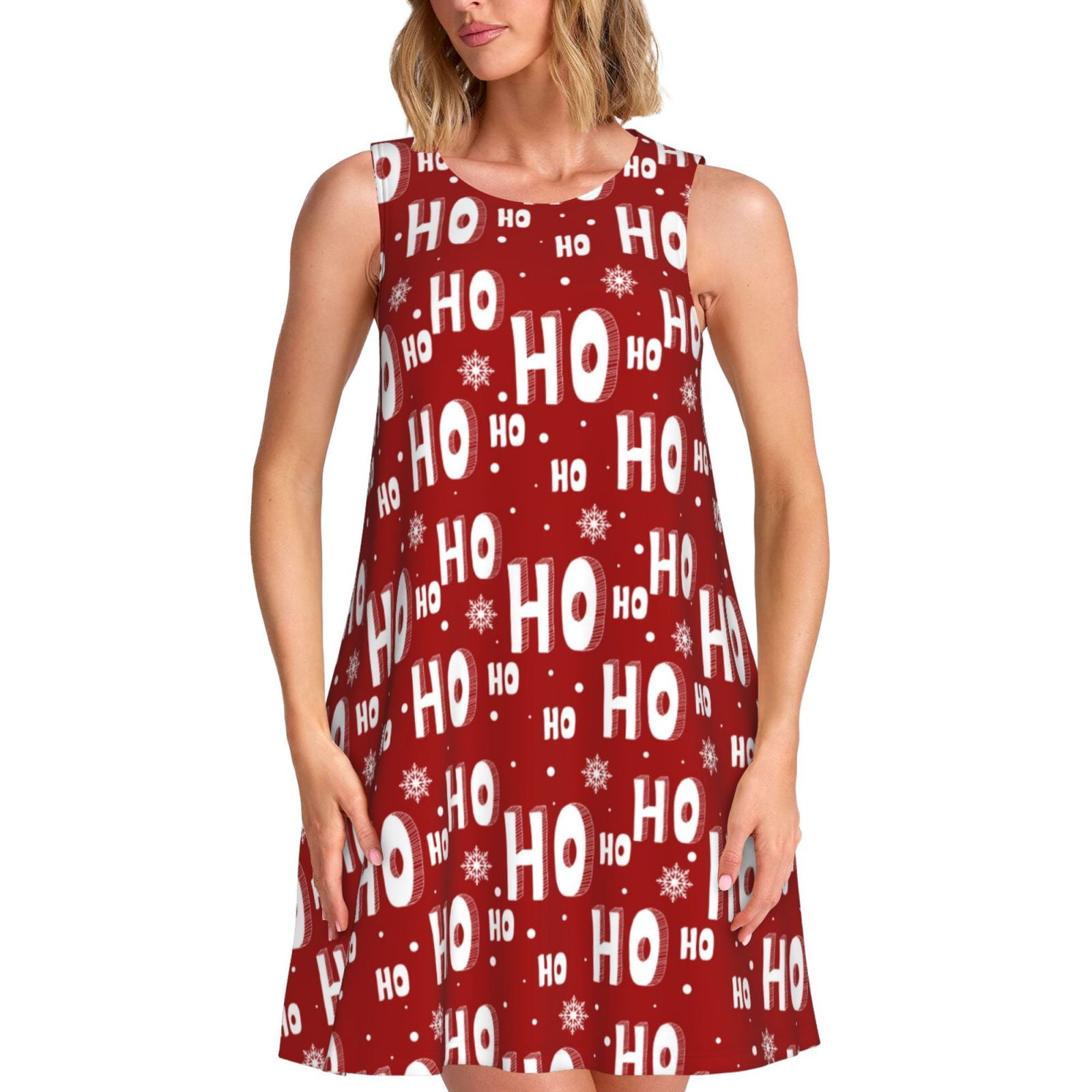 Daiia Ho-Ho-Ho Print Women's Dresses 2025 Trendy Short sleeve Dresses ...