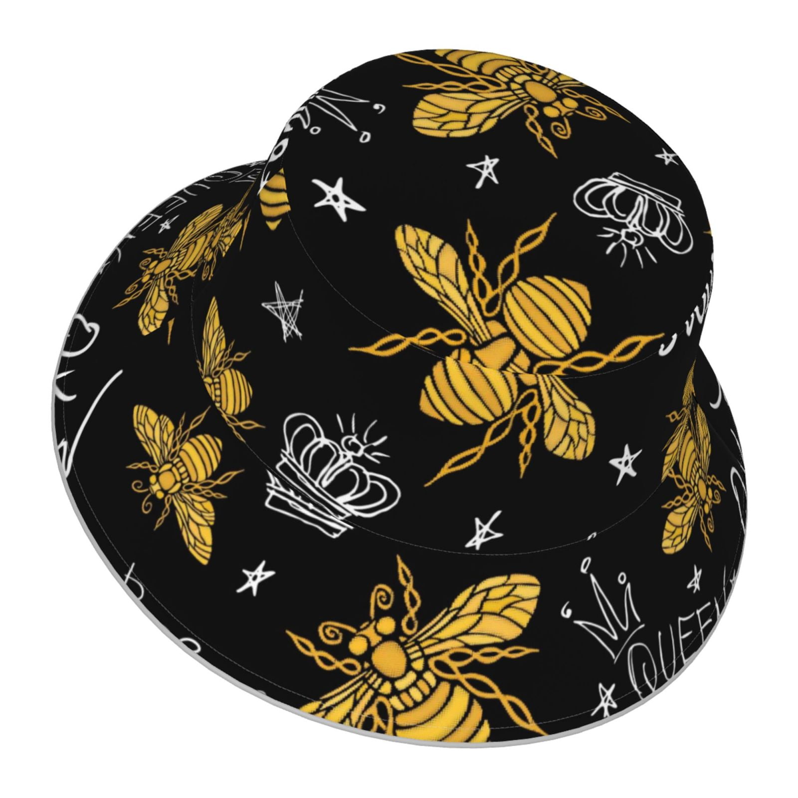 Daiia Hohey Bee Golden Embroidery Pattern Bucket Hat - Trendy Cotton ...