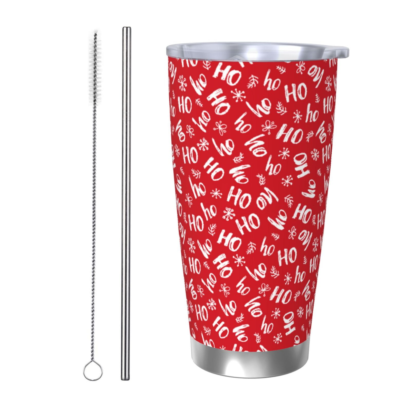 Daiia Hohoho Printed 20oz Insulated Coffee Cup with Straw Topper, Fully ...