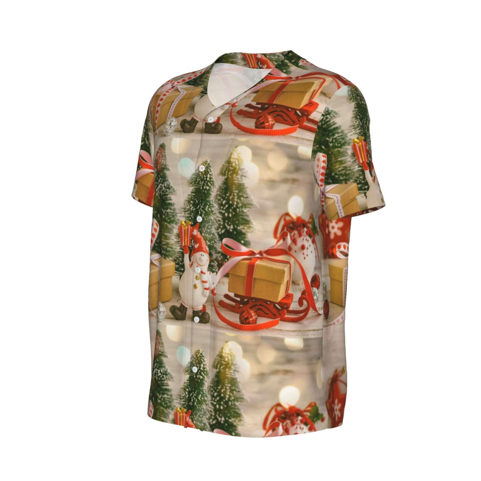 Daiia Holiday Christmas Stars Mens Baseball Jersey Button Down Shirts ...