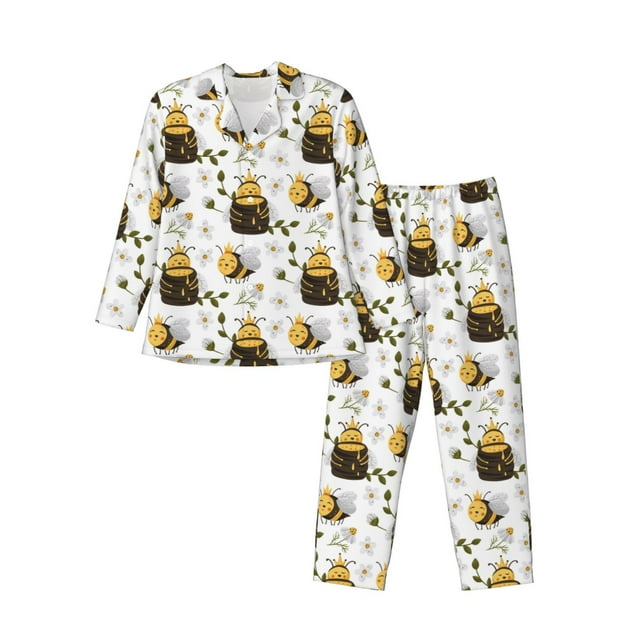 Daiia Honey Bee Insect for Men's Long-Sleeved Pajama Set – Soft ...