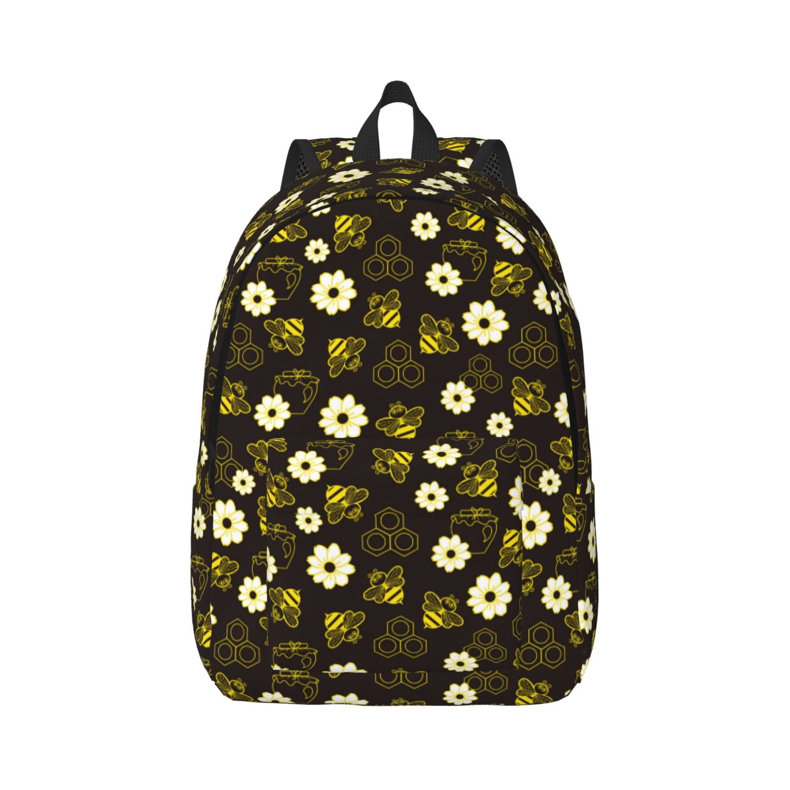 Daiia Honey Bees With Flowers Vintage Canvas Backpack for Men and Women ...