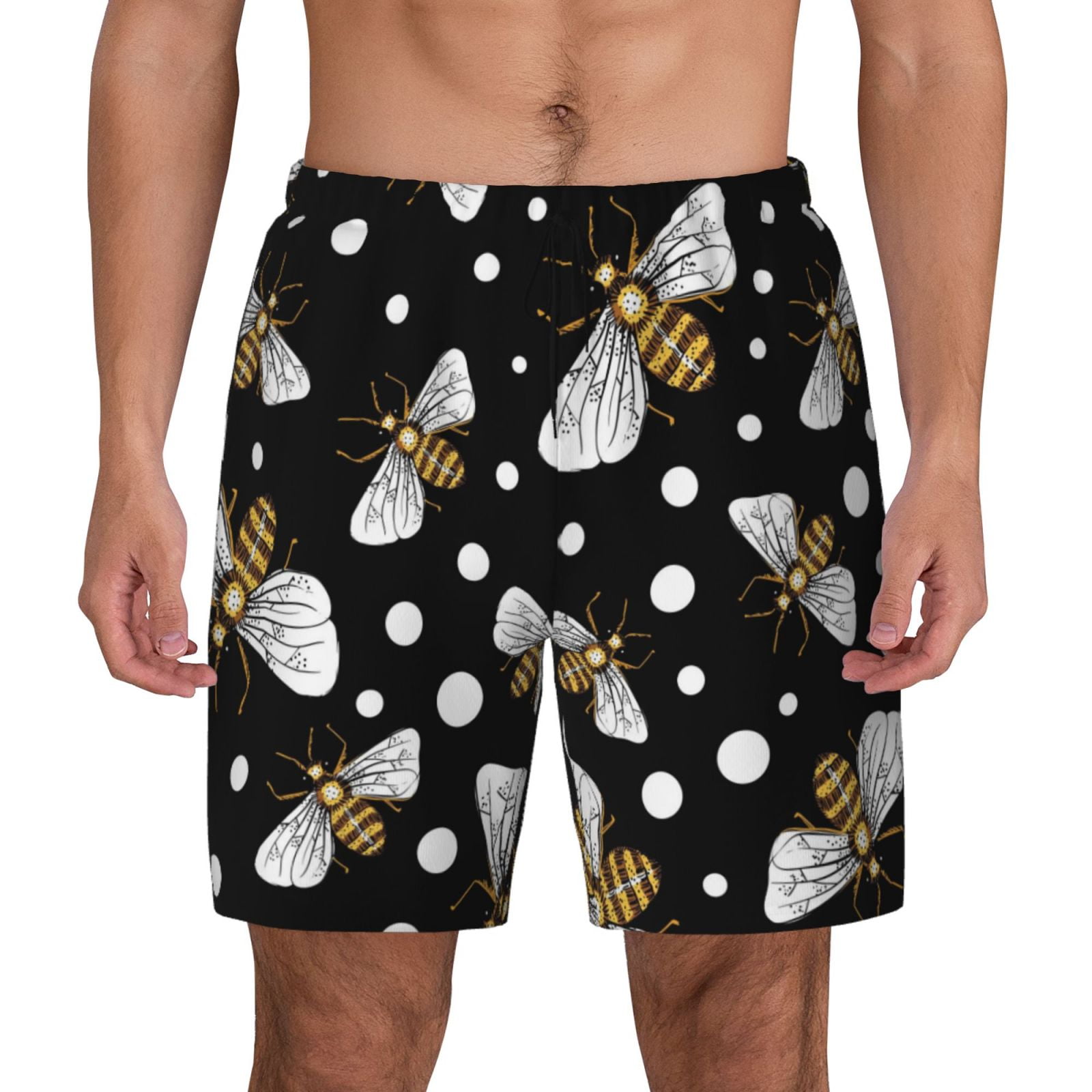 Daiia Honey Bees at Night Mens Swim Trunks Swim Shorts Quick Dry Swim ...