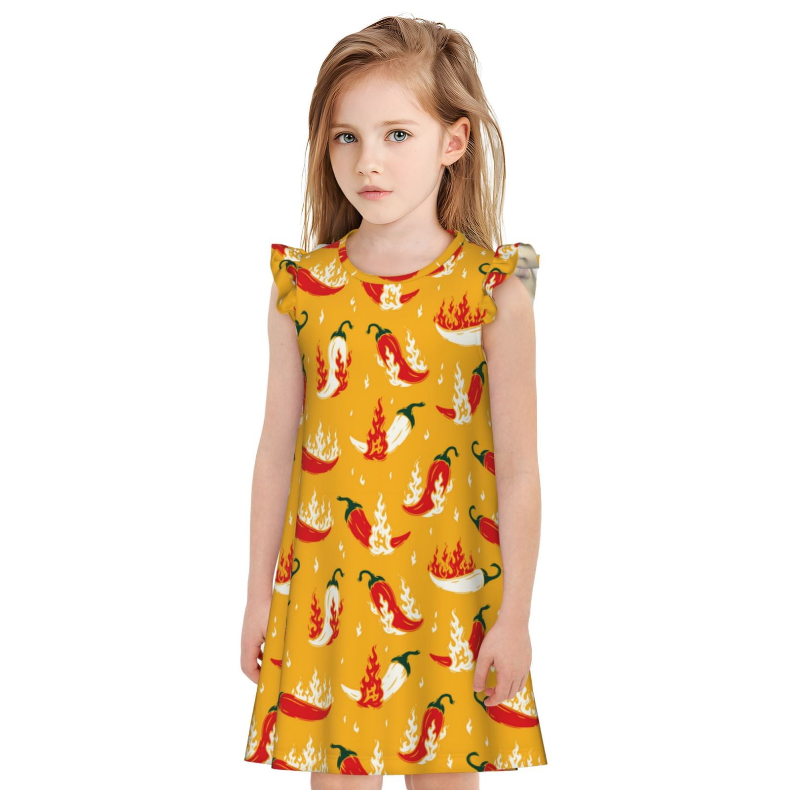 Daiia Hot Chilli Print Girls Nightgowns, Unicorn Nightgown Princess ...