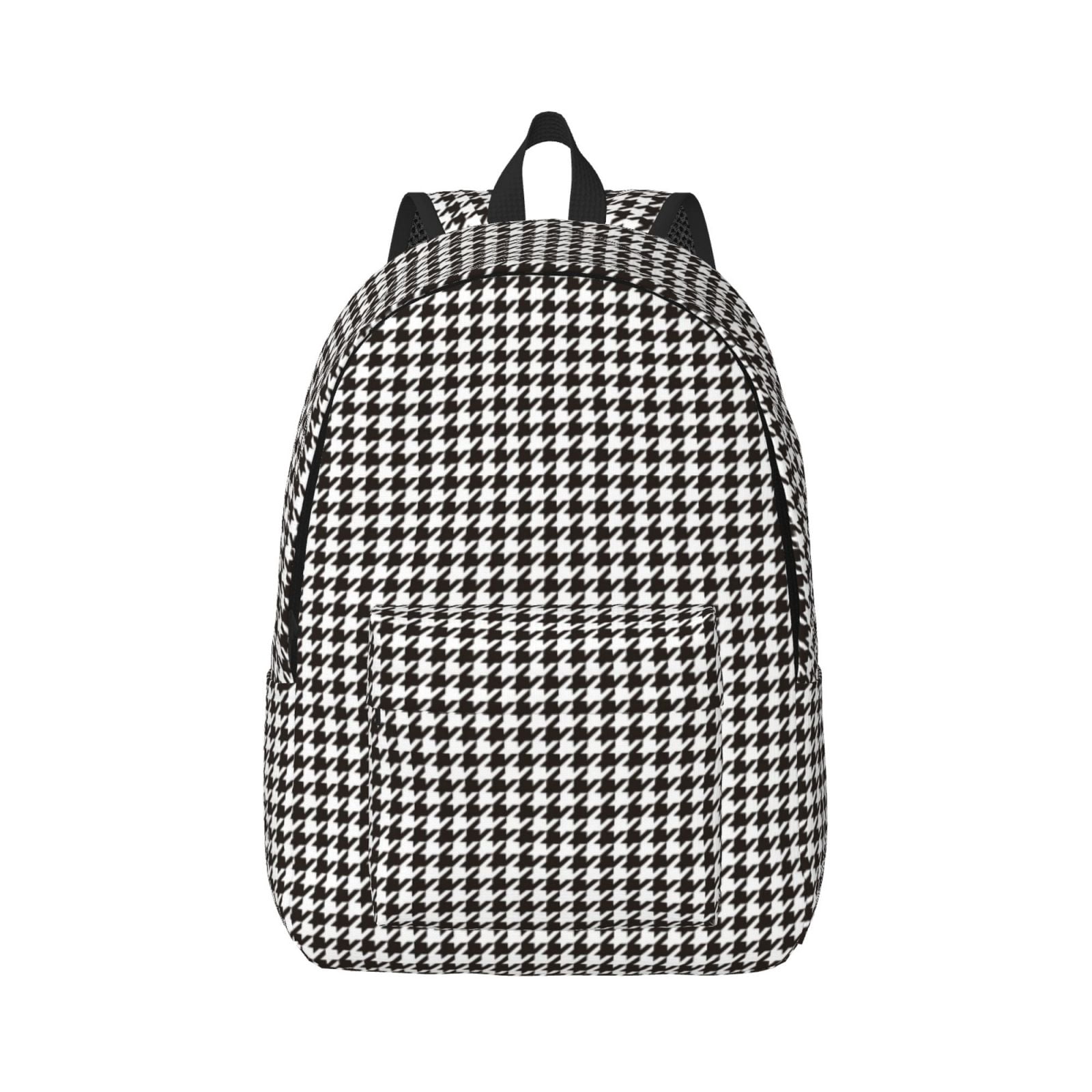 Daiia Houndstooth Black And White Vintage Canvas Backpack for Men and ...