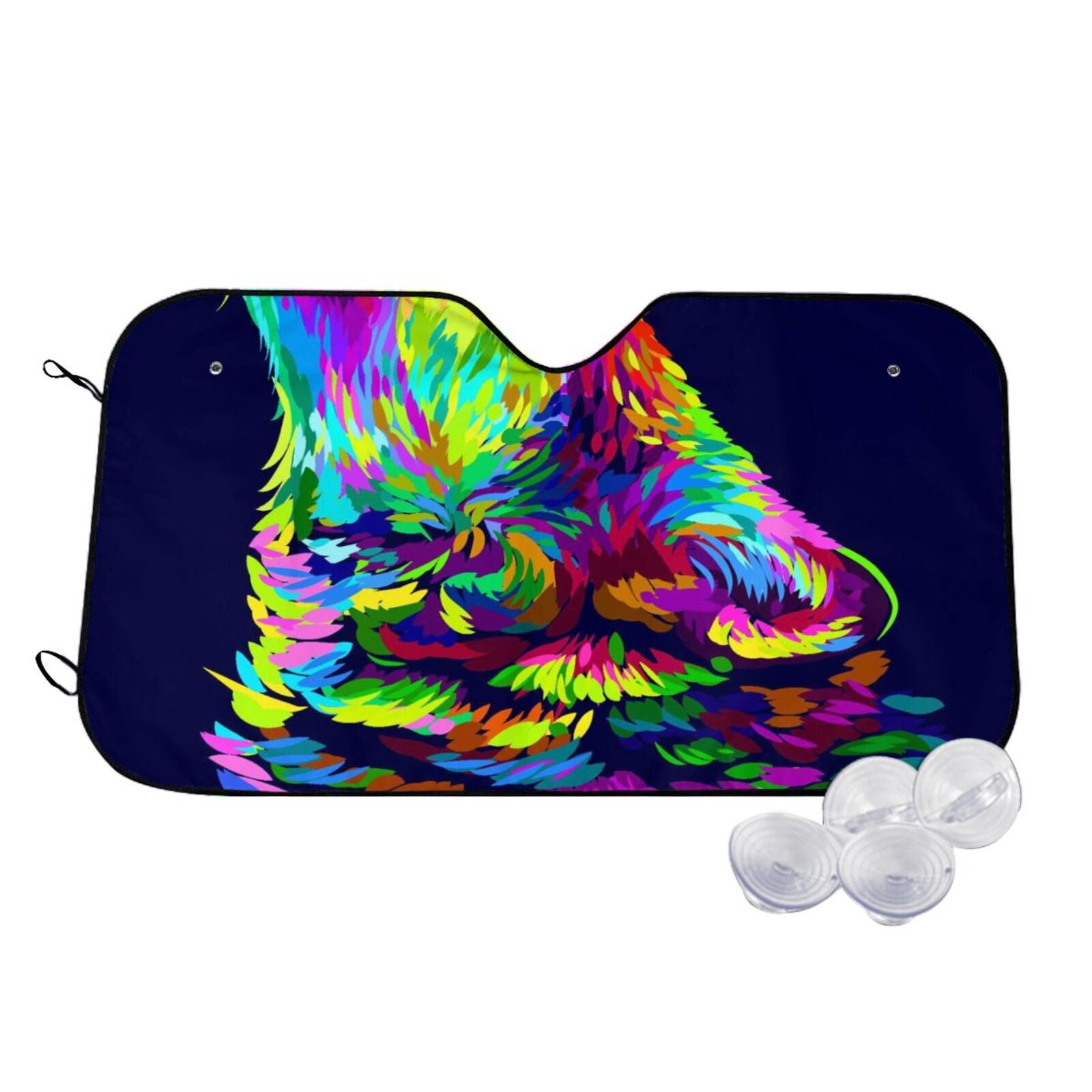 Daiia Howling Wolf Windshield Sun Shade for Car SUV Truck (Medium ...