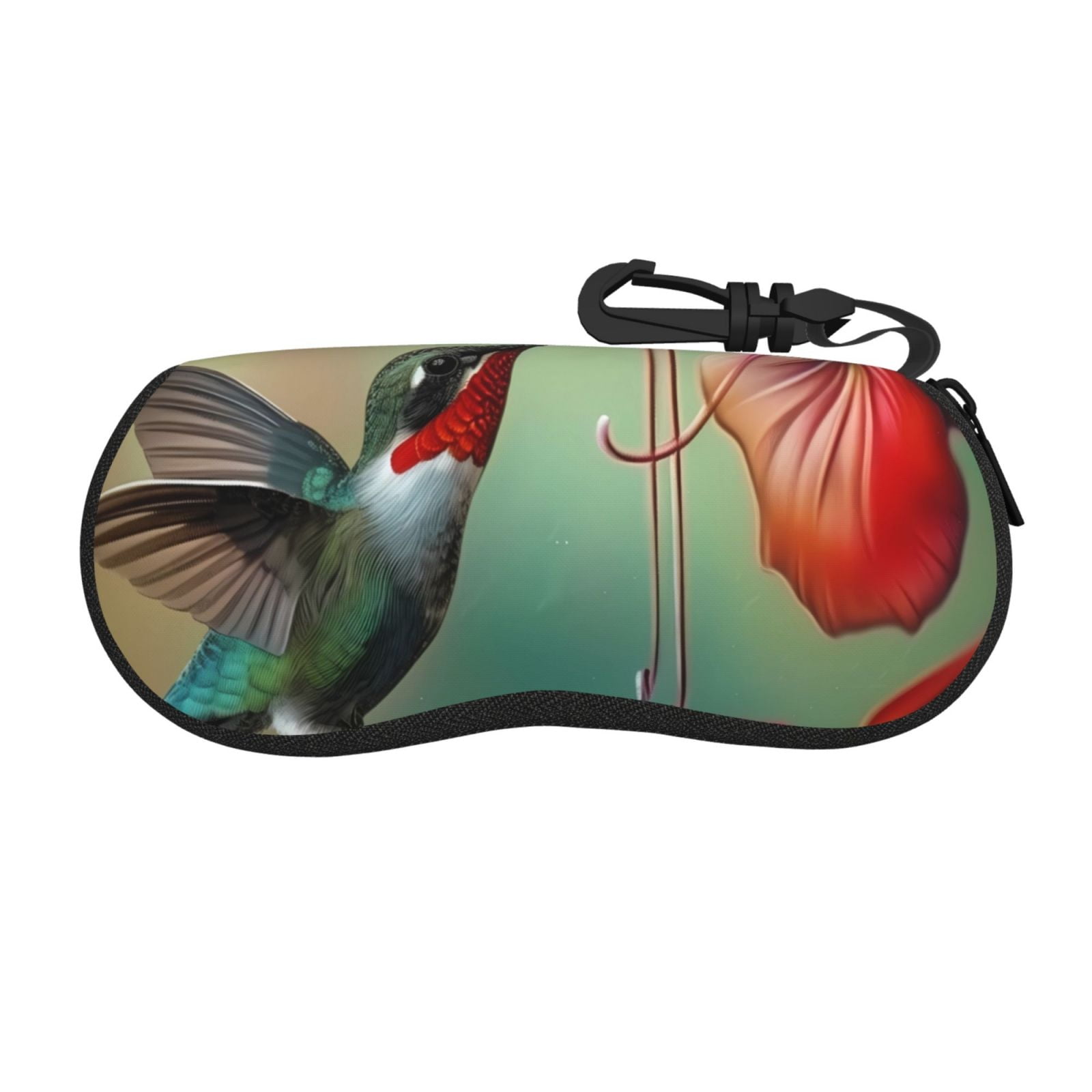 Daiia Hummingbird Floral Paradise Print Glasses Case, Protective ...