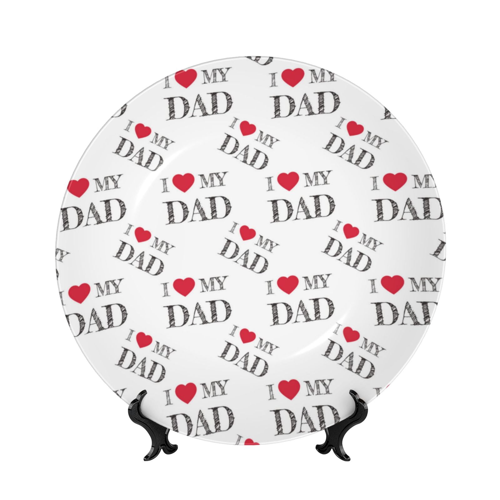 Daiia I Love My Dad Printed Pattern Ceramic Plate Dinner Plates Bone ...