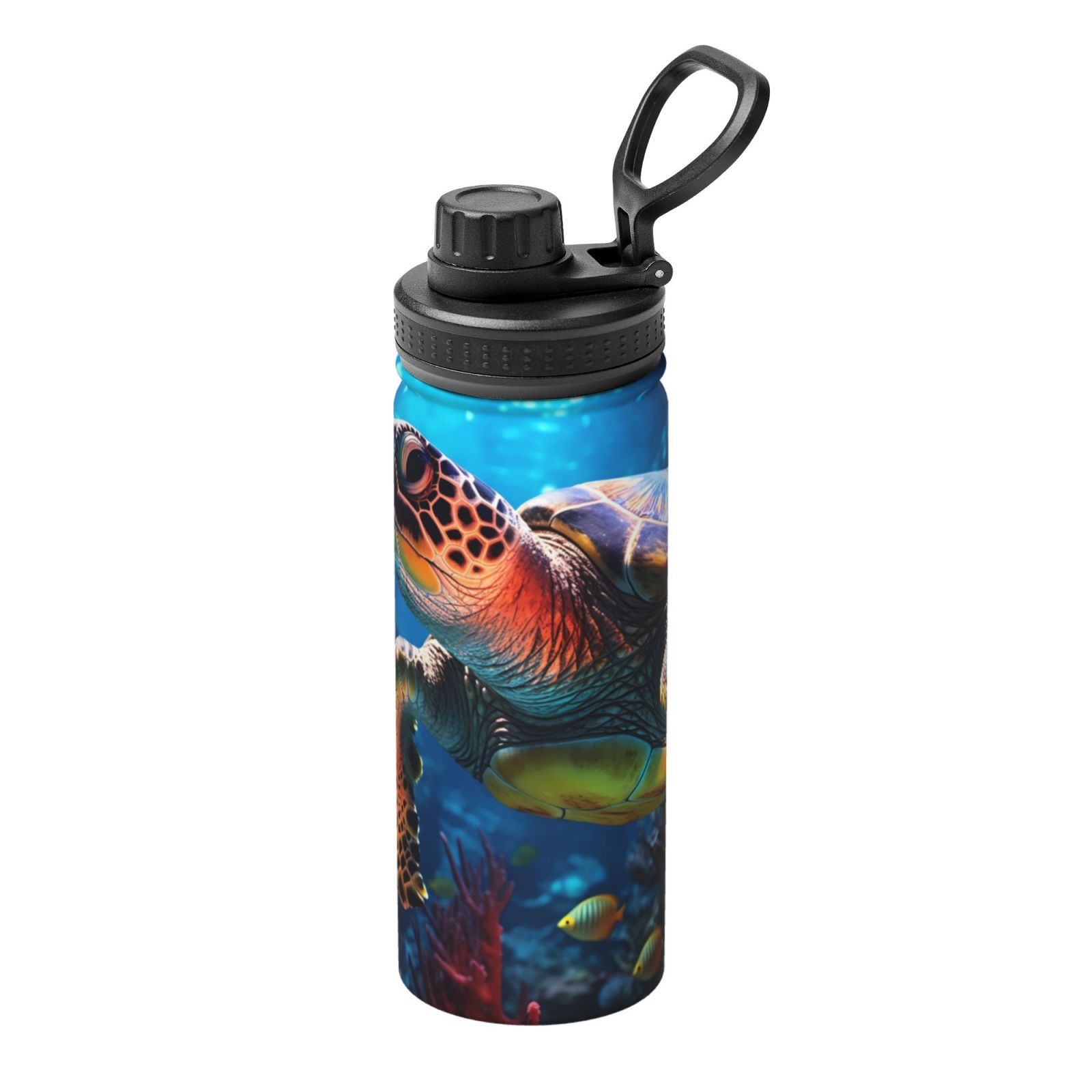 Daiia Ice Blue Ocean Sea Turtle Printed 18 OZ Sports Insulated Kettle ...