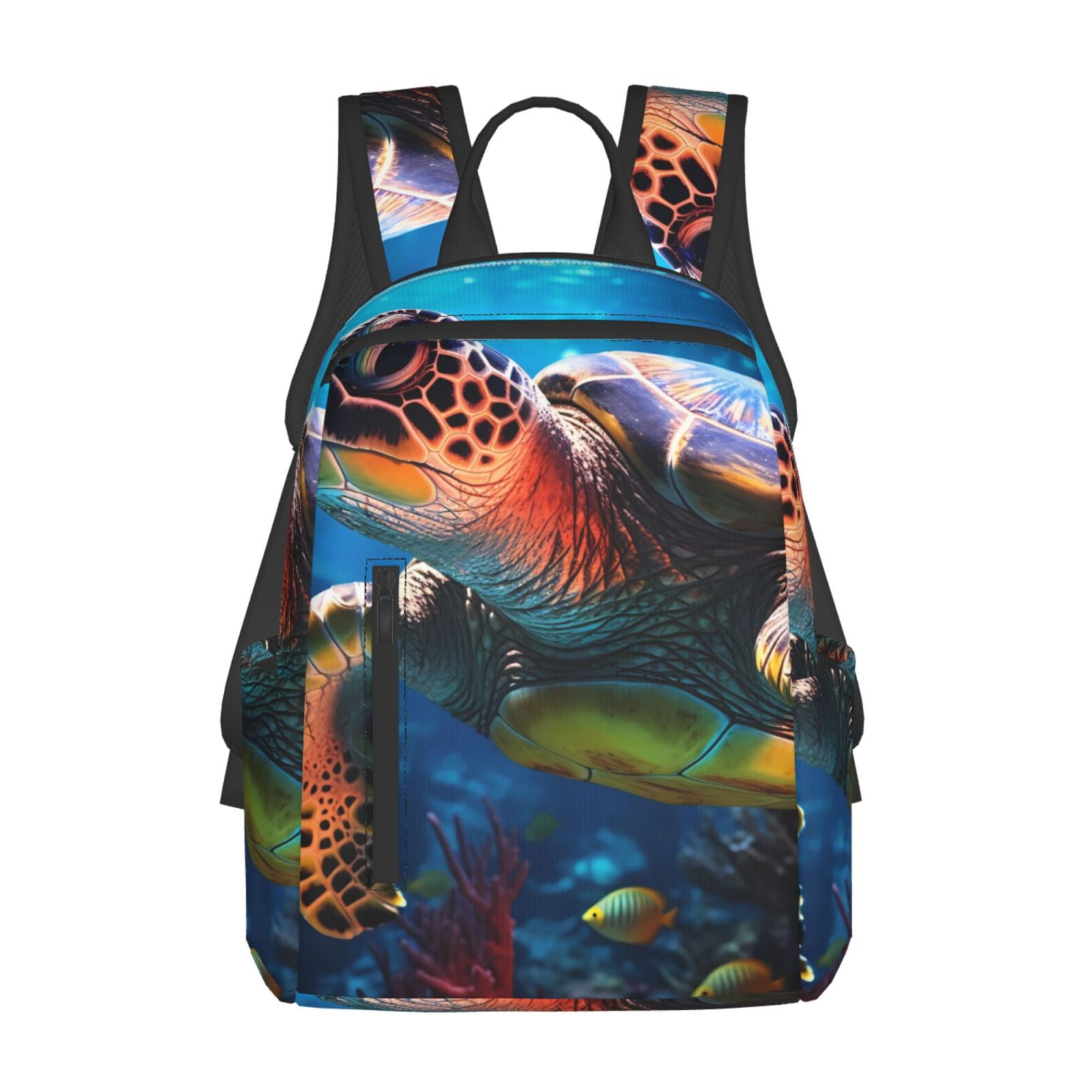 Daiia Ice Blue Ocean Sea Turtle School Backpack for Men and Women ...