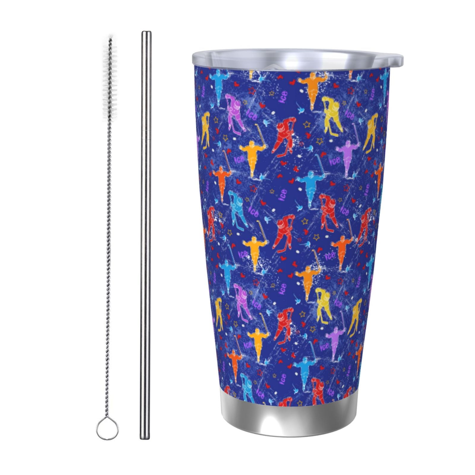 Daiia Ice Hockey Players With Puck Printed 20oz Insulated Coffee Cup ...