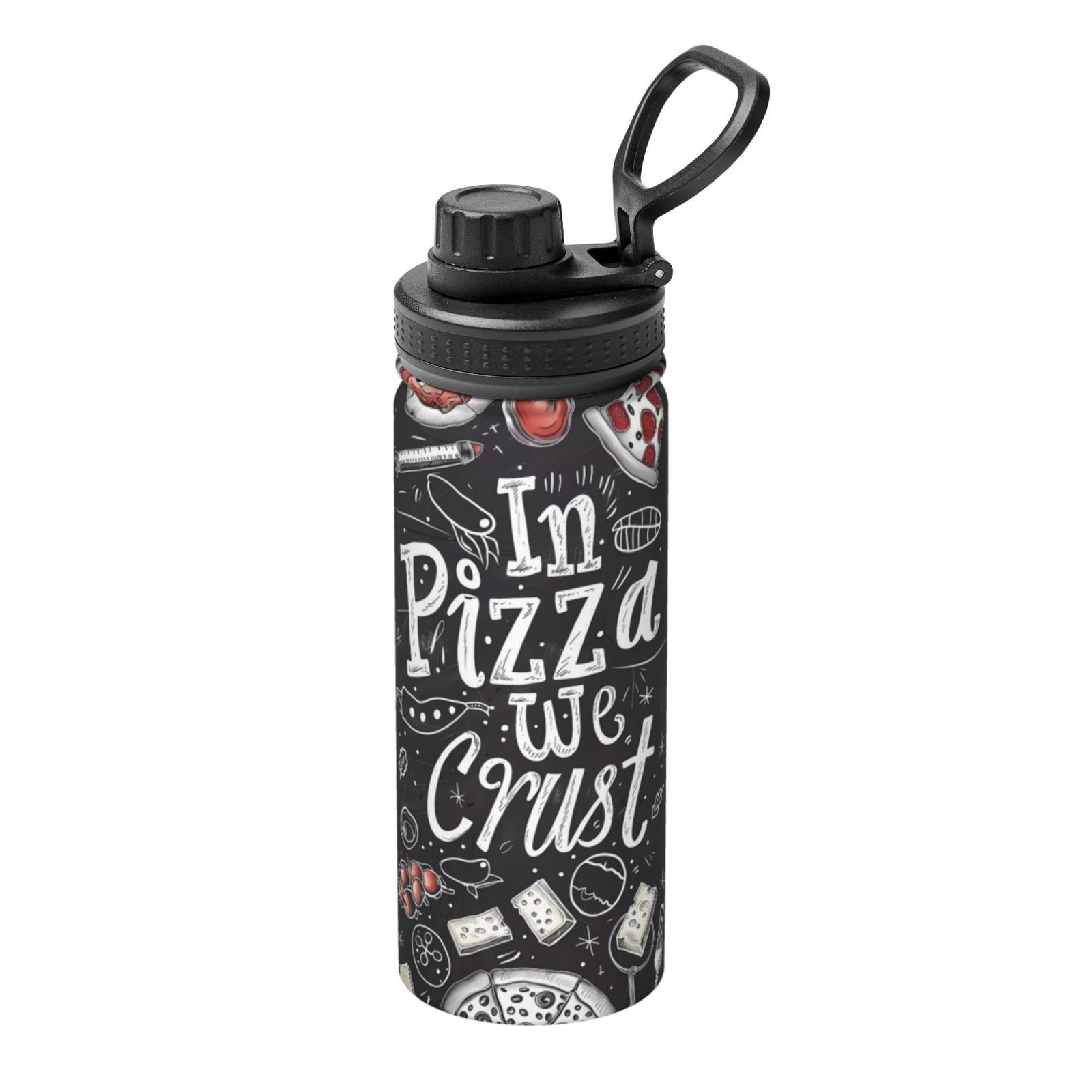 Daiia In Pizza We Crust Art Printed 18 OZ Sports Insulated Kettle ...