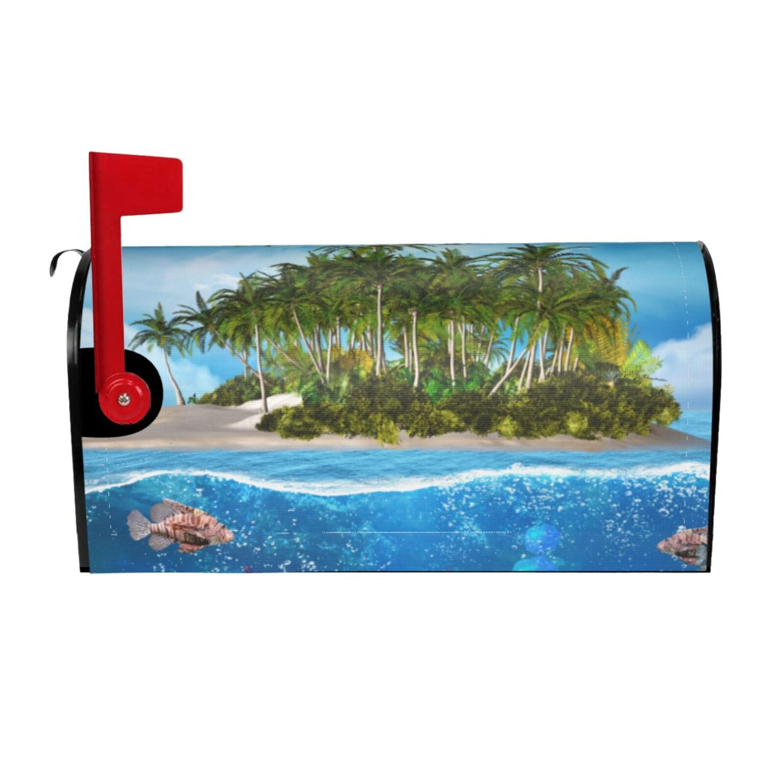 Daiia Island And Coral Reef Mailbox Cover , Magnetic Welcome Mailbox ...