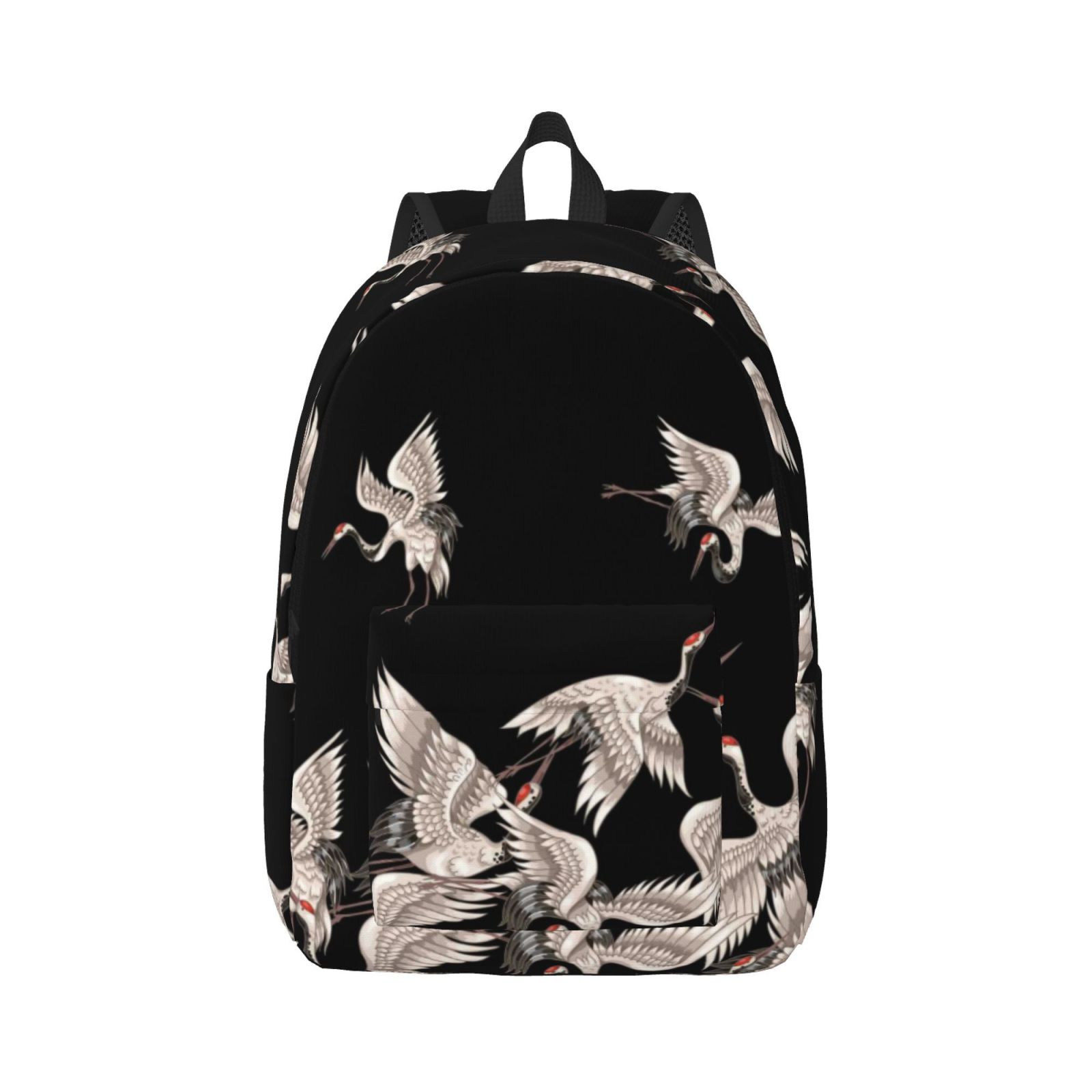 Daiia Japanese White Crane Vintage Canvas Backpack for Men and Women ...