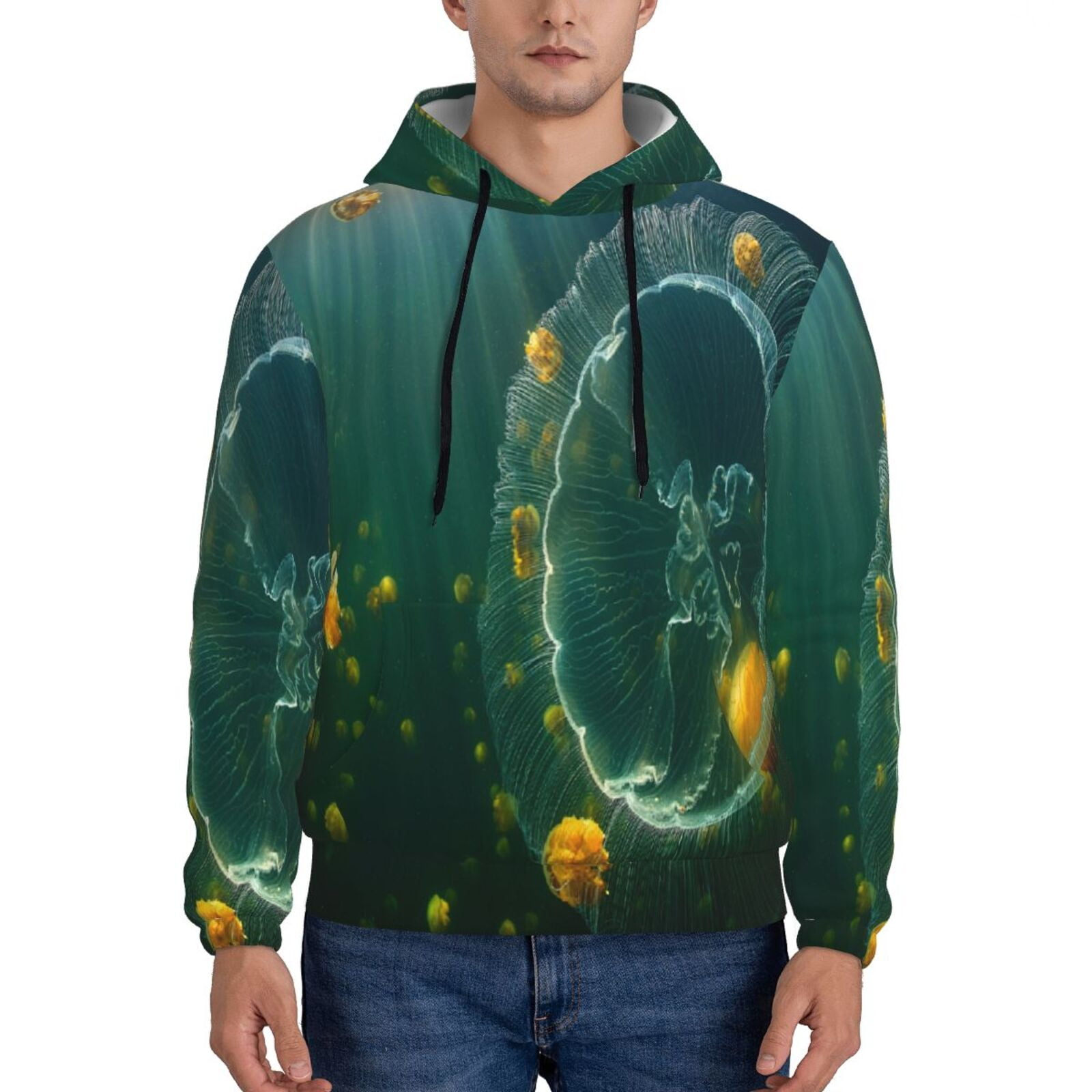 Daiia Jelly Fish for Men's Fashion Hoodies & Sweatshirts with Kangaroo ...