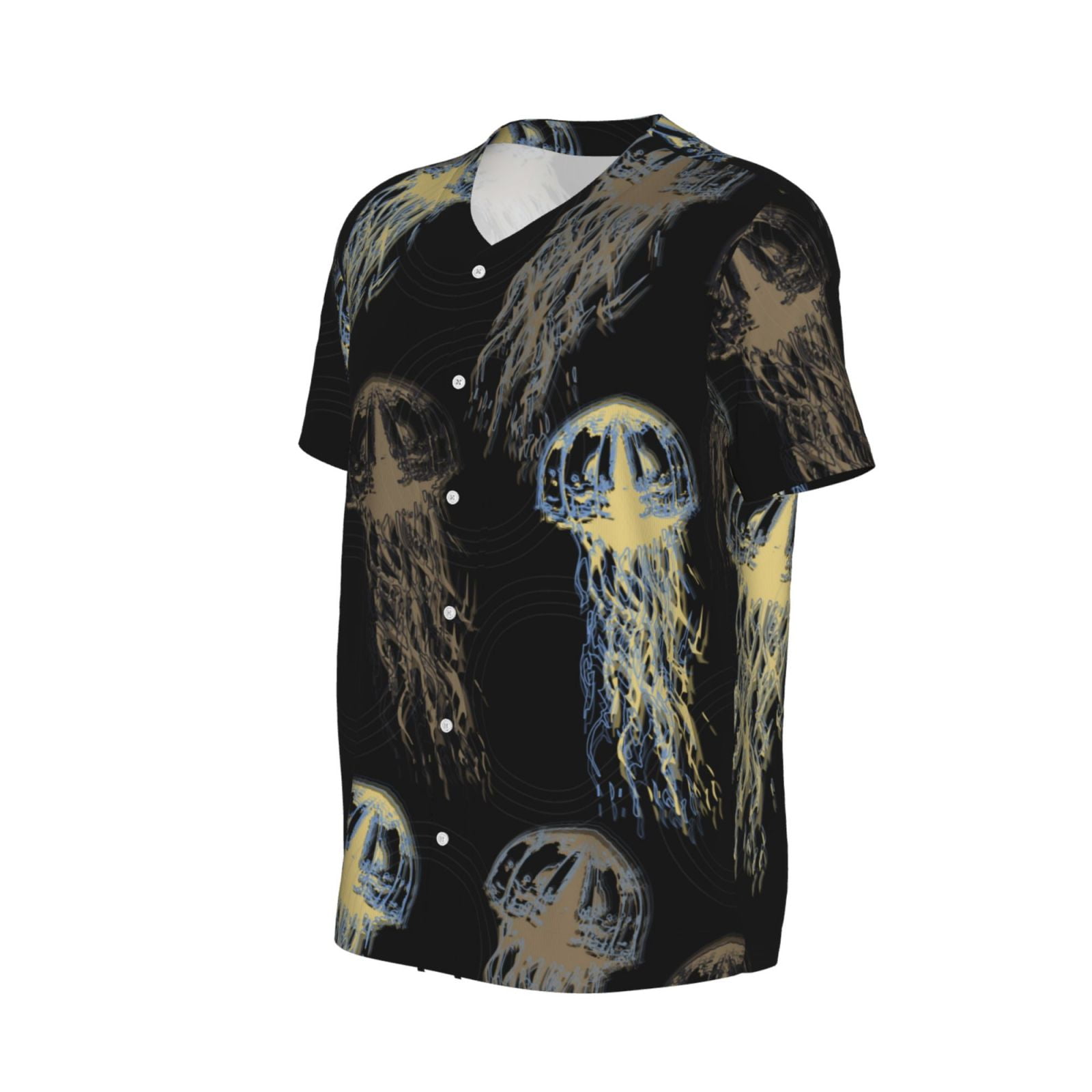 Daiia Jellyfish Mens Baseball Jersey Button Down Shirts Short Sleeve ...