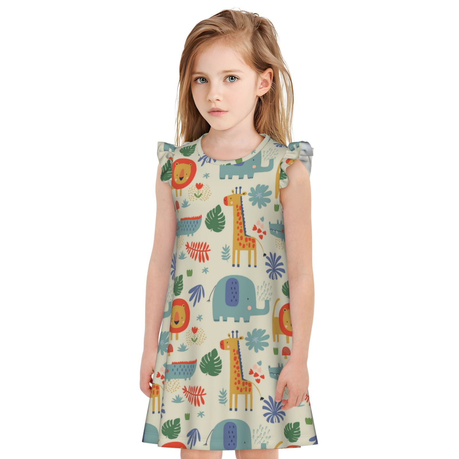 Daiia Jungle Animals Print Girls Nightgowns, Unicorn Nightgown Princess ...