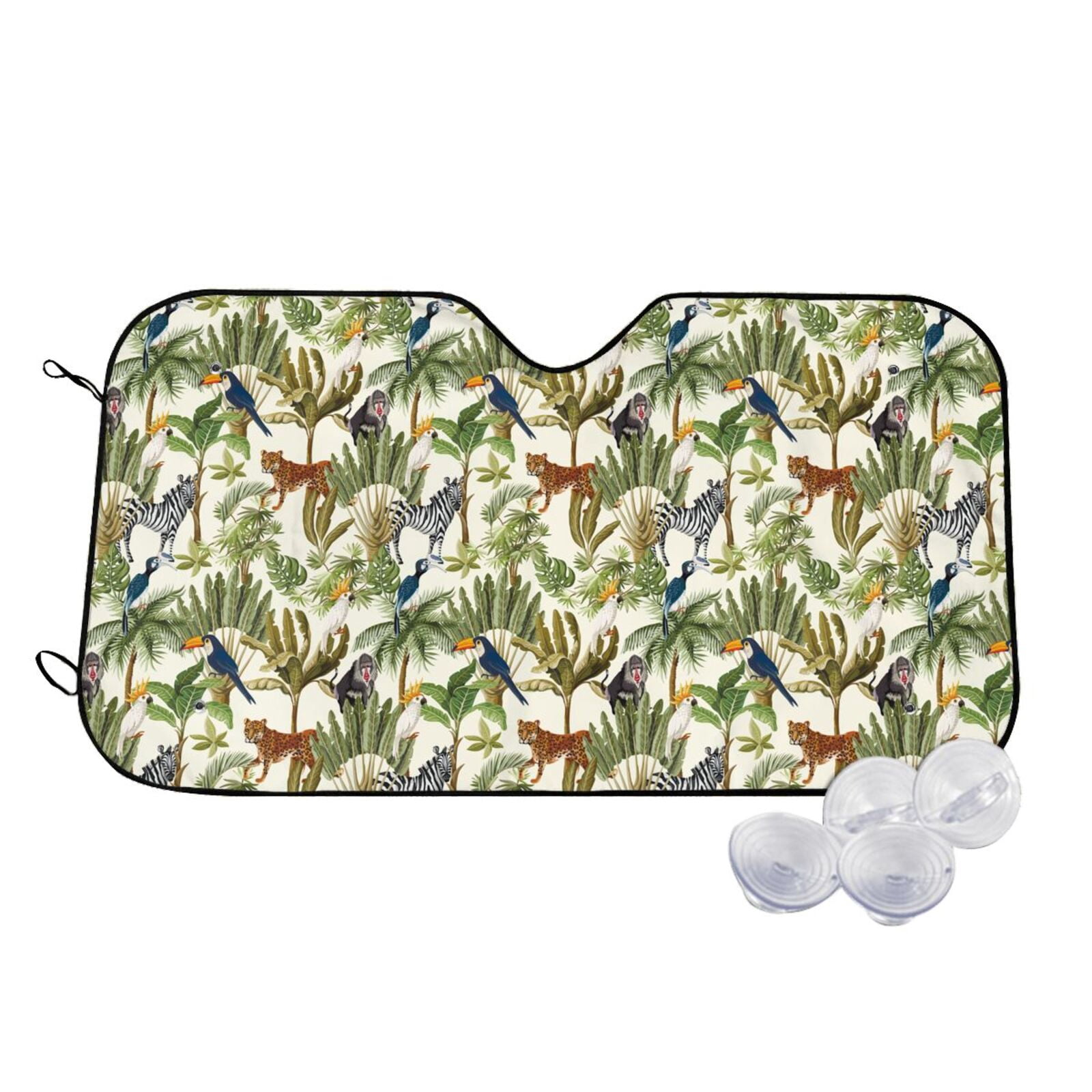 Daiia Jungle Animals Windshield Sun Shade for Car SUV Truck (Small ...
