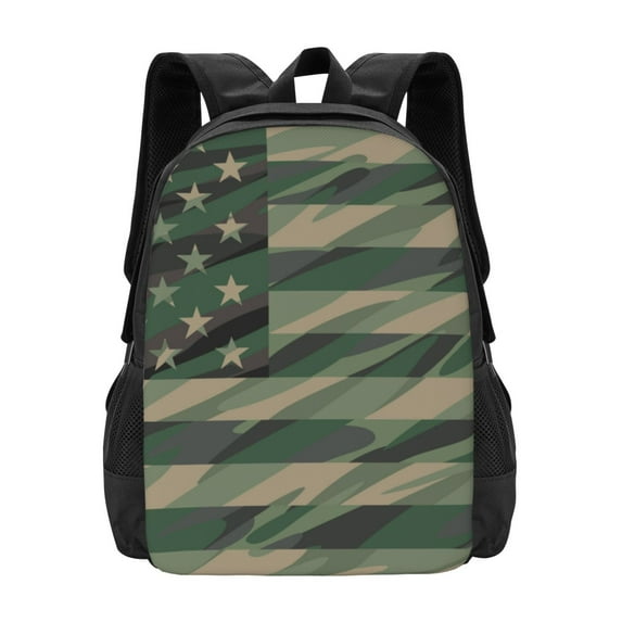 Daiia Jungle Green Camo USA Flag Backpack for Men and Women -Durable ...
