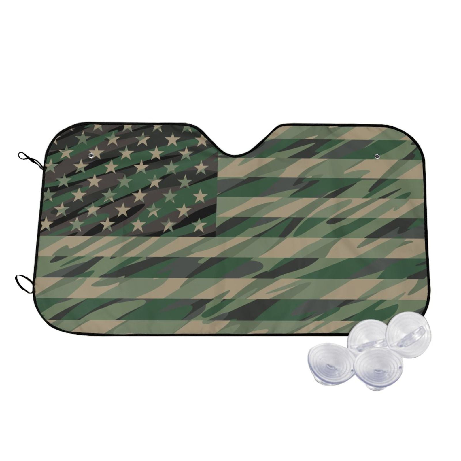 Daiia Jungle Green Camo USA Flag Windshield Sun Shade for Car SUV Truck ...