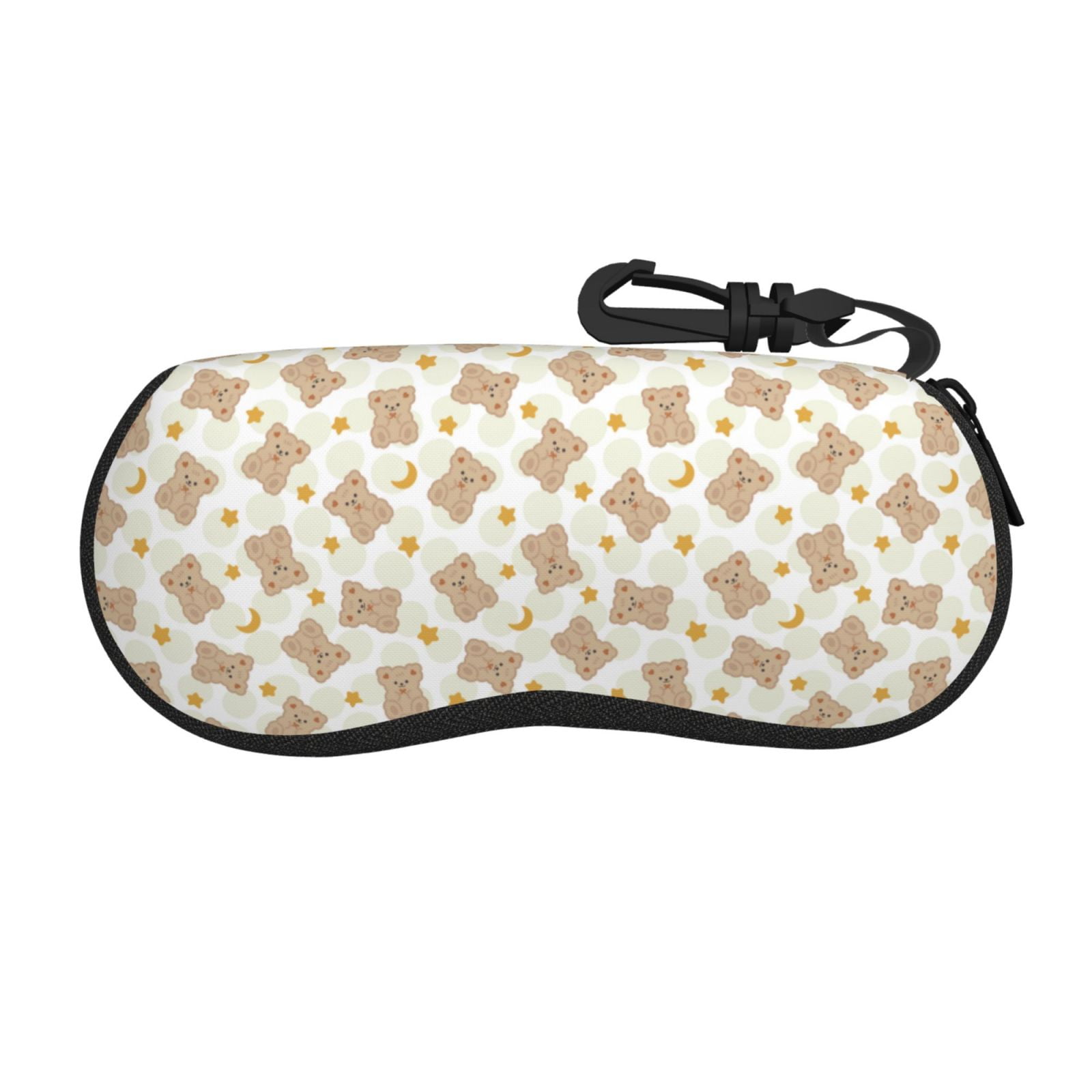 Daiia Kawaii Bear Print Glasses Case, Protective Sunglasses Pouch with ...