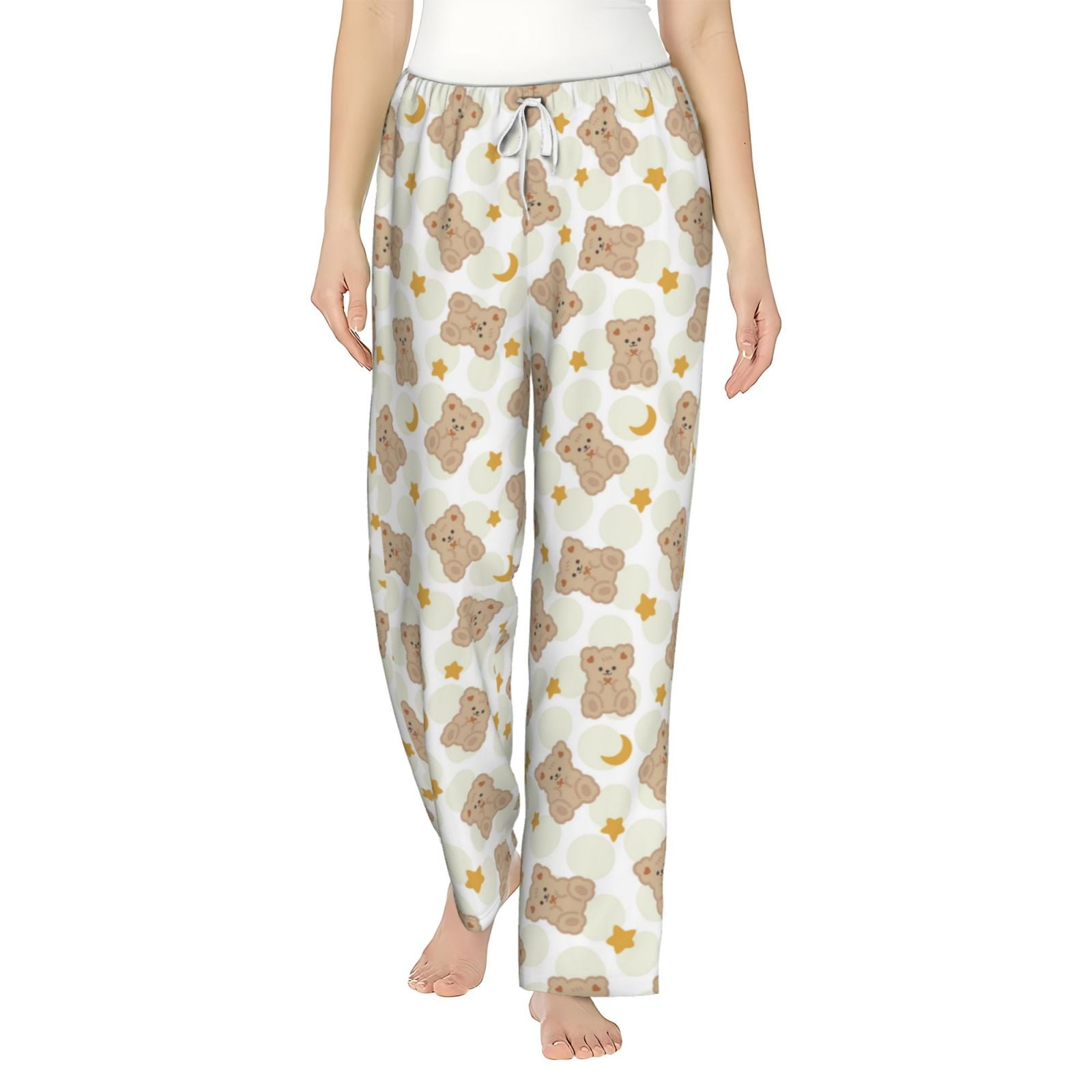 Daiia Kawaii Bear Women's Sleep Pant with Pockets and Drawstring,Pajama ...