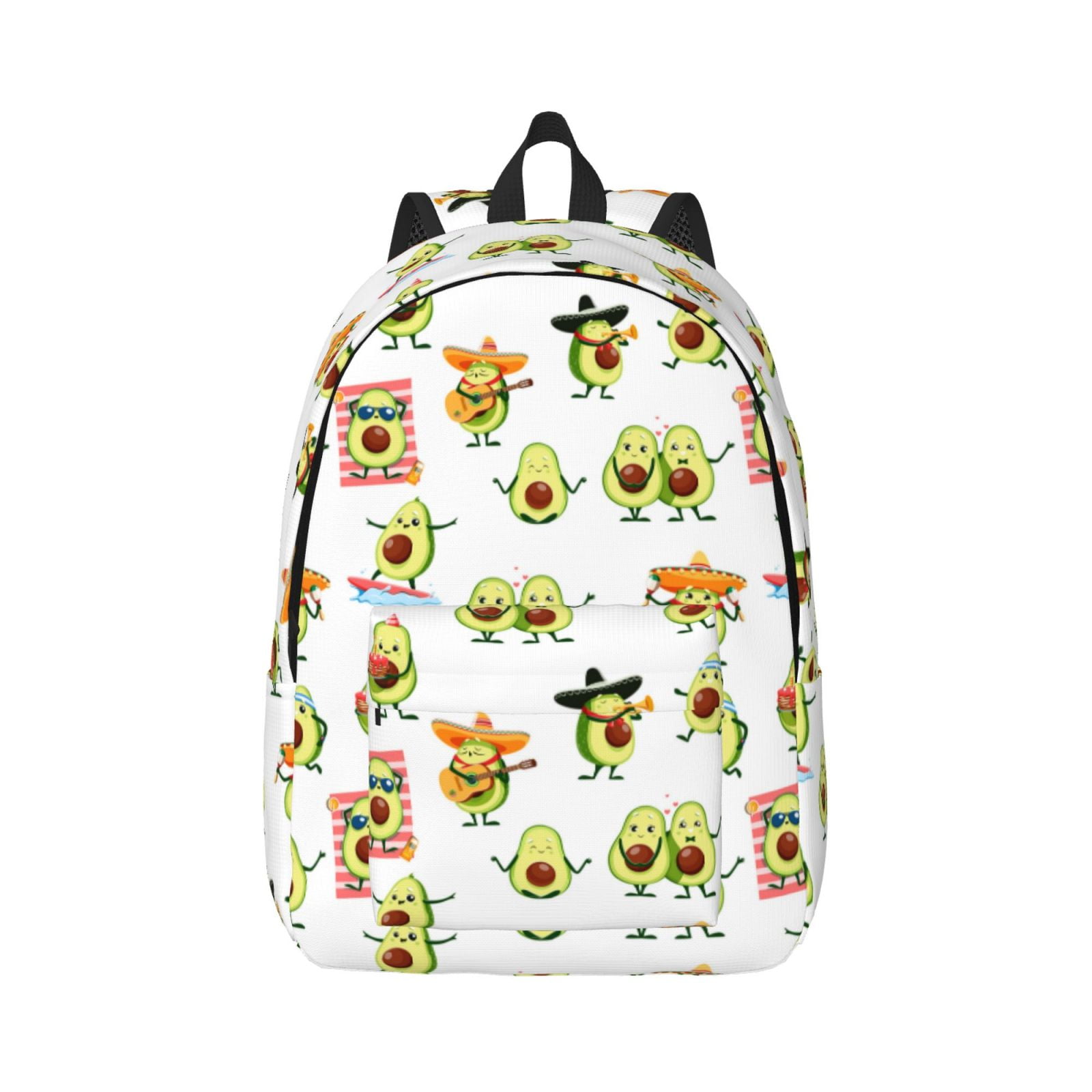 Daiia Kawaii Mexican Avocado Vintage Canvas Backpack for Men and Women ...