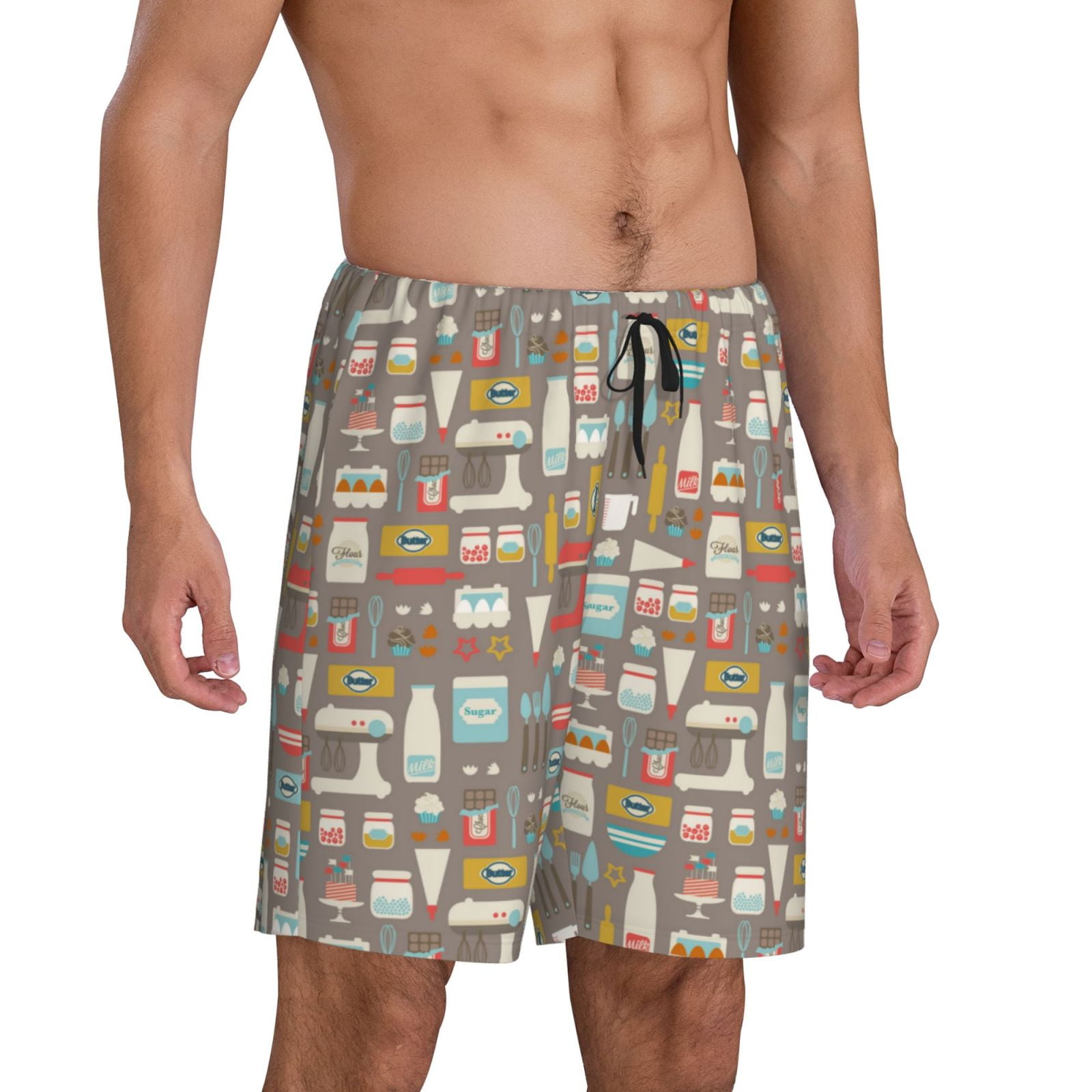 Daiia Kitchen Food Mens Woven Stretch Pajama Short,Short Pajama Pants ...