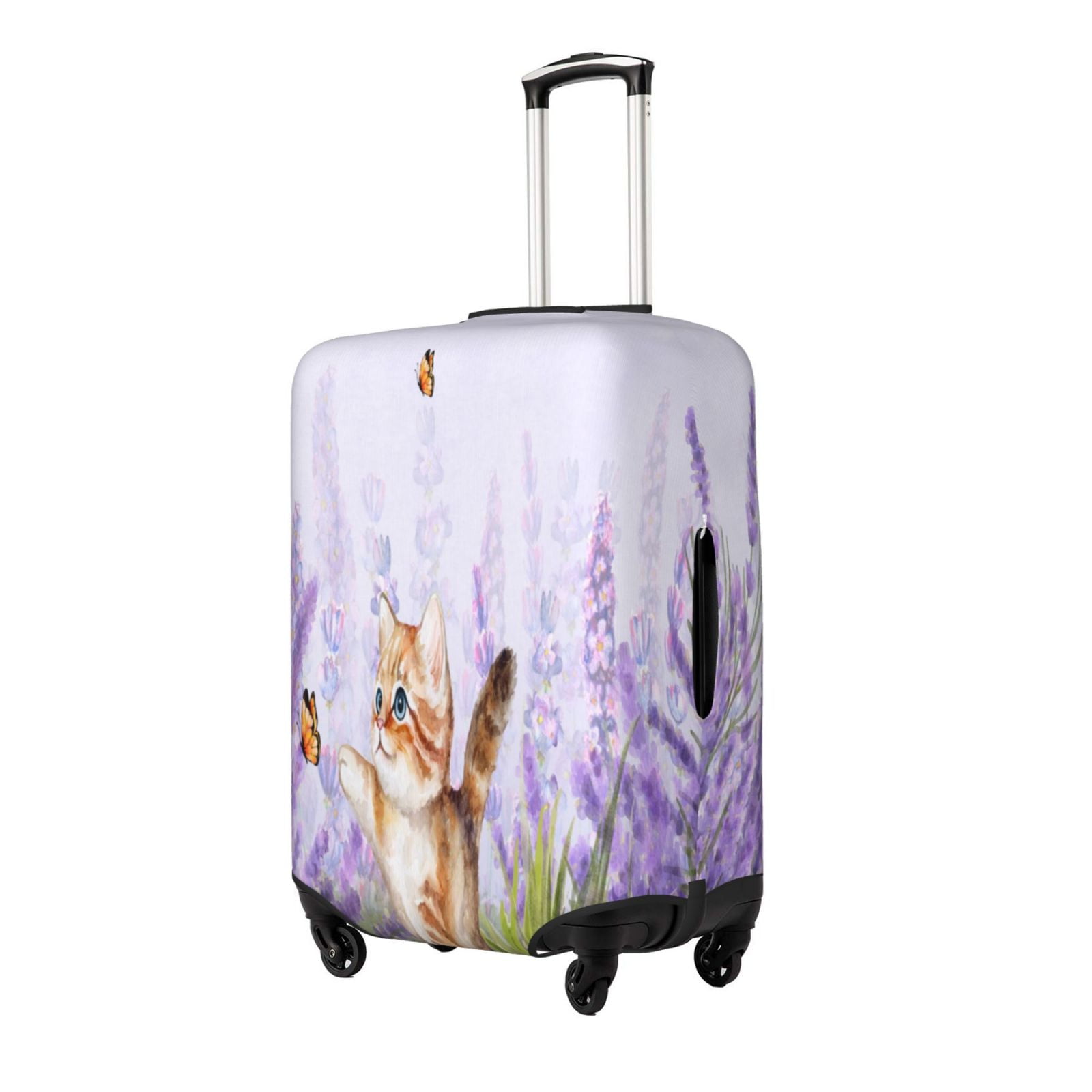 Daiia Kitten and butterfly Luggage Cover, Thickened Washable Travel ...