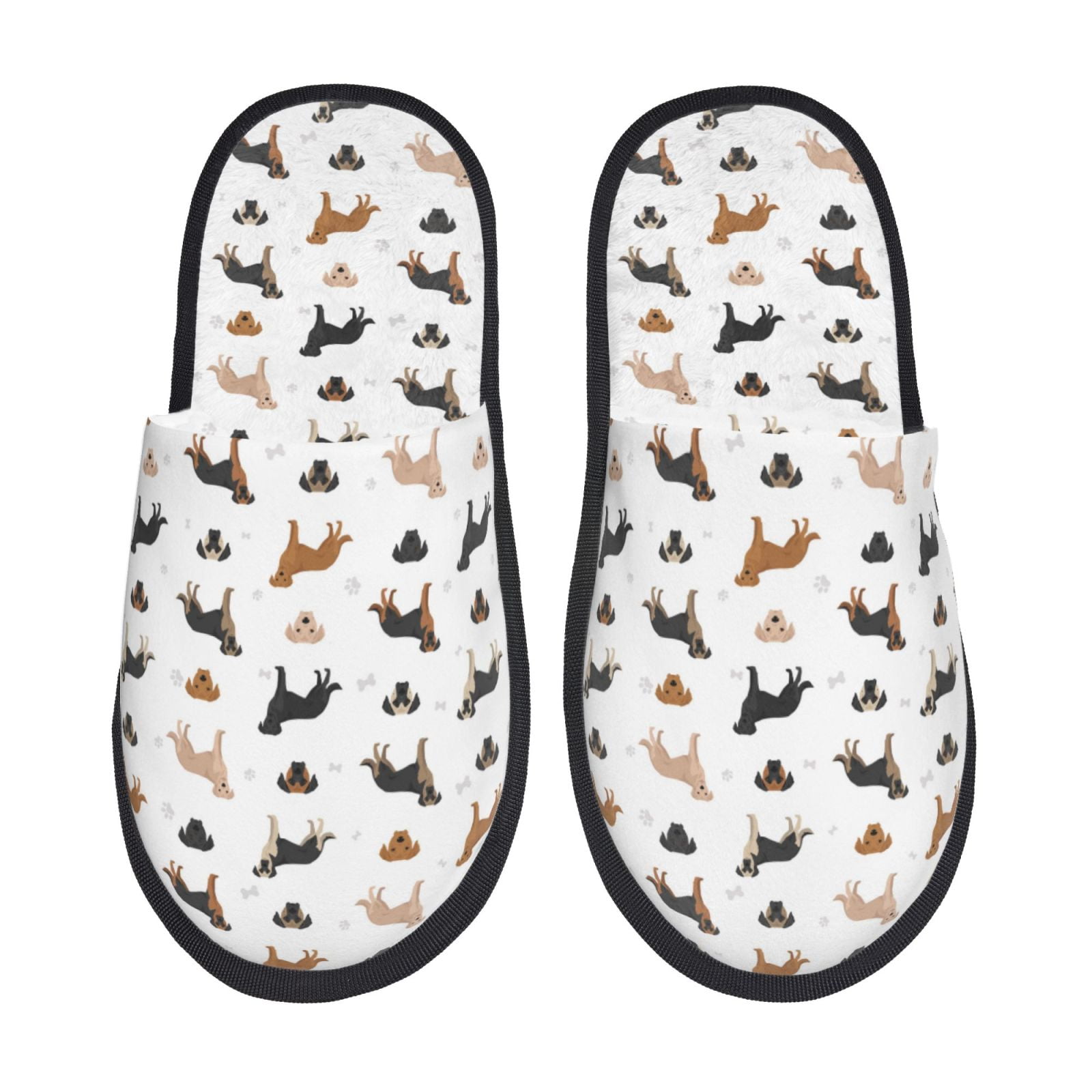 Daiia Labrador Retriever Dog Pattern Furry Slippers for Women and Men ...