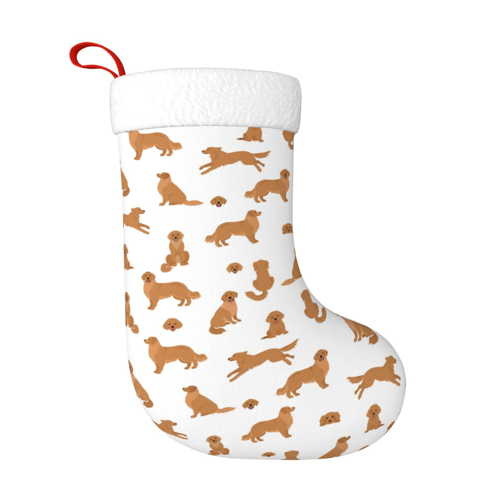 Daiia Labrador Retriever Dog Print Christmas Stocking，18"Large Knitted ...