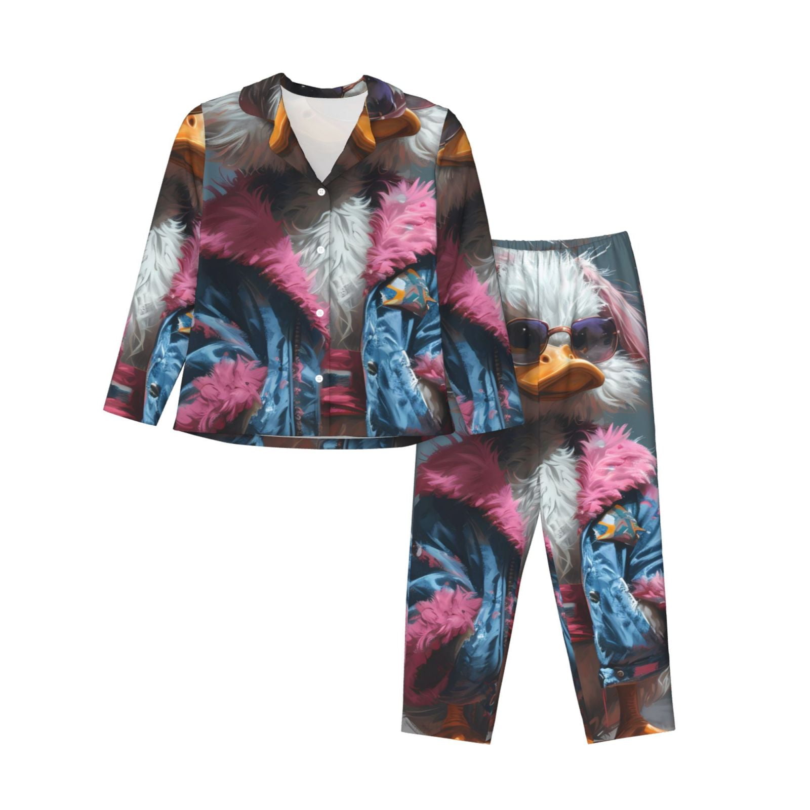Daiia Lady Duck for Women's Long-Sleeved Pajama Set – Soft ...