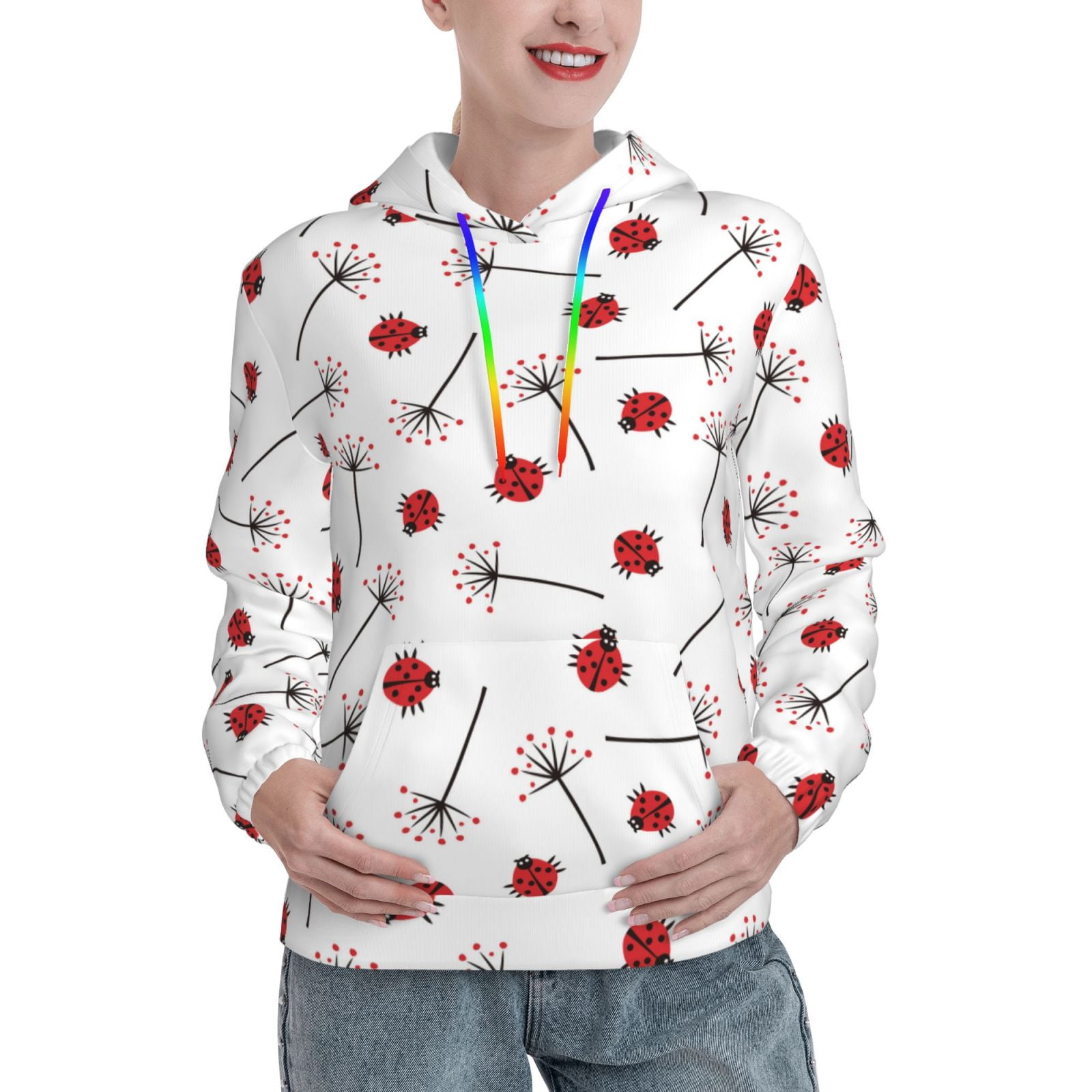 Daiia Ladybug With Dandelion Pattern Women's Fashion Hoodies ...