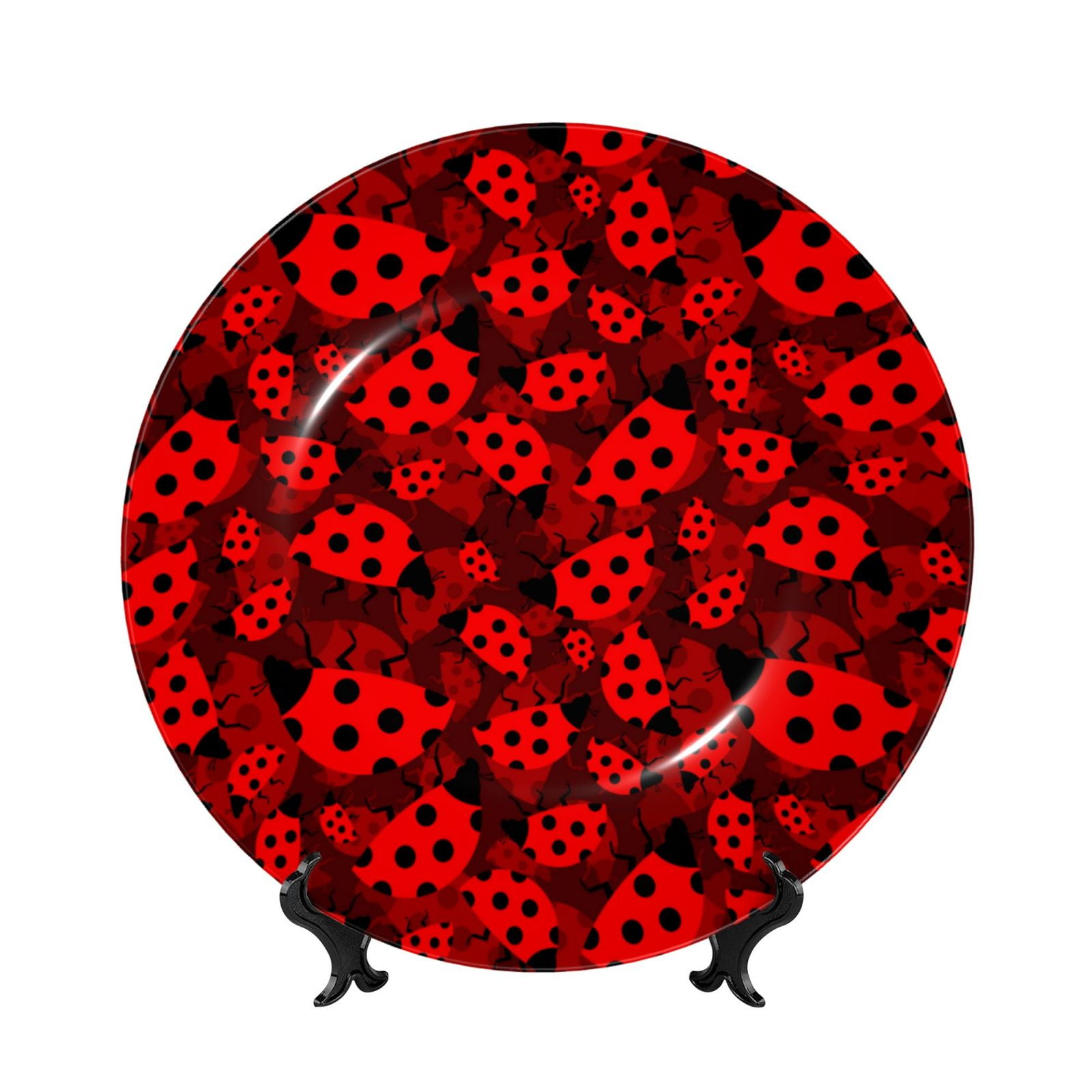 Daiia Ladybugs 1 Printed Pattern Ceramic Plate Dinner Plates Bone China ...