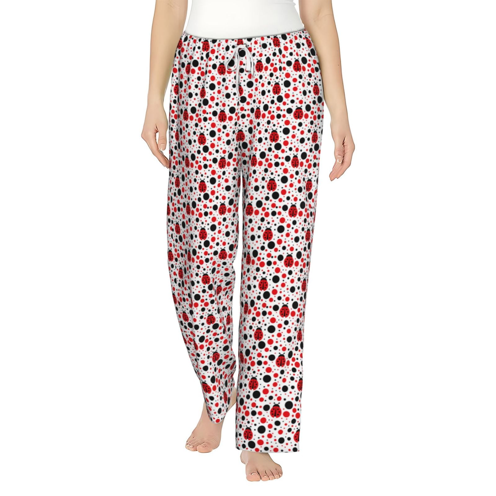Daiia Ladybugs 2 Women's Sleep Pant with Pockets and Drawstring,Pajama ...
