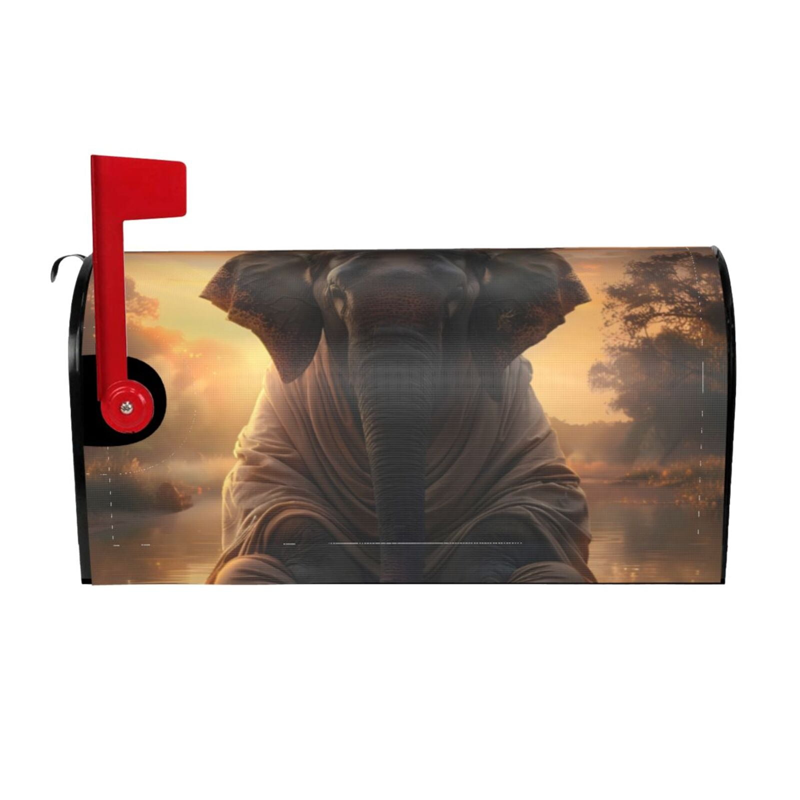 Daiia Lake Meditating Elephant Mailbox Cover , Magnetic Welcome Mailbox ...