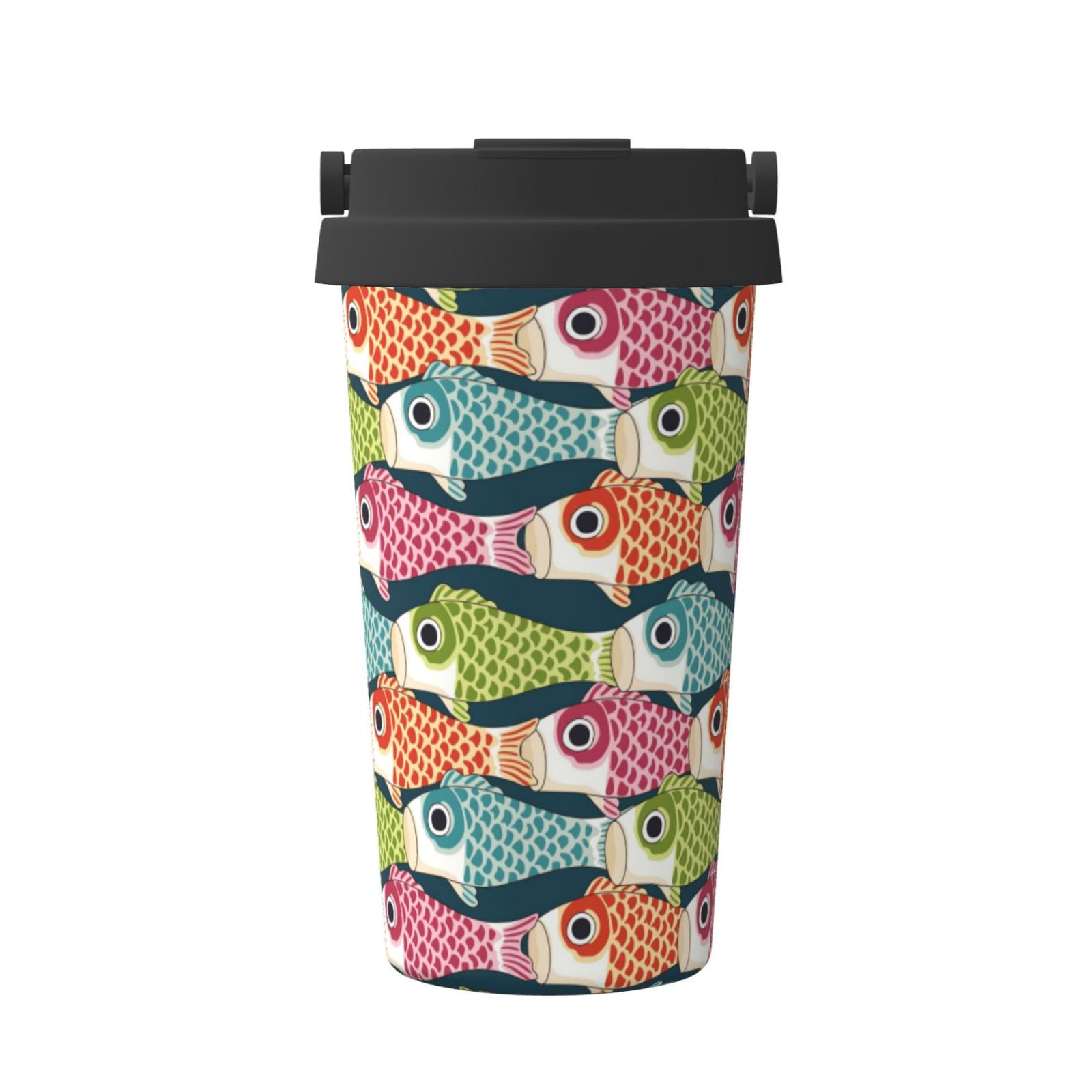 Daiia Lantern Koi Fish Printed Stainless Steel Tumbler with Lid and ...