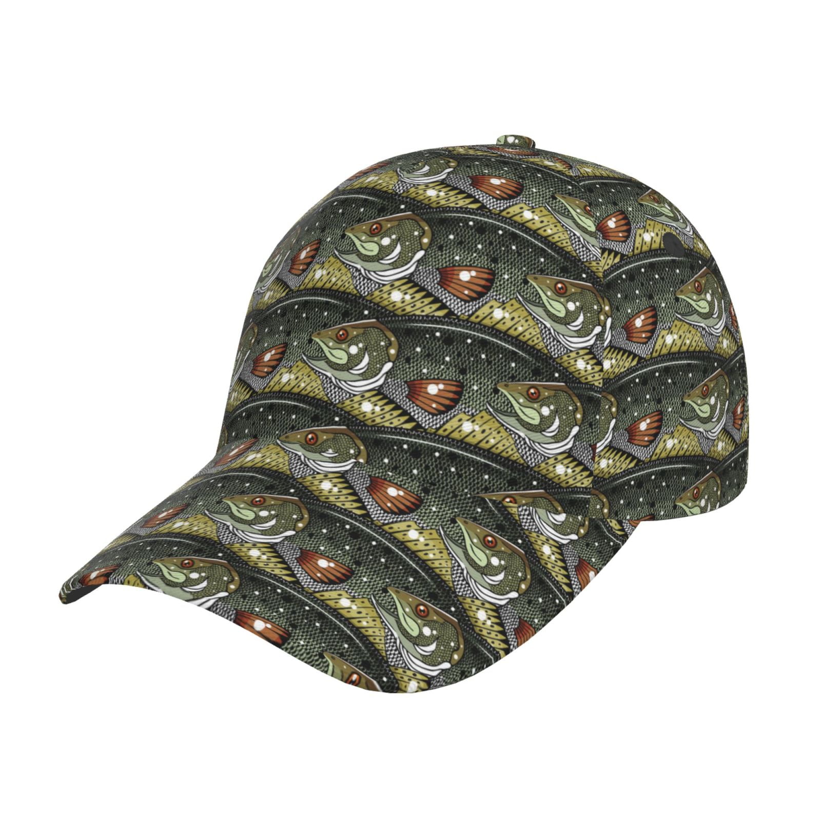 Daiia Largemouth Bass Fish print Baseball Cap Men Women Golf Dad Hat ...