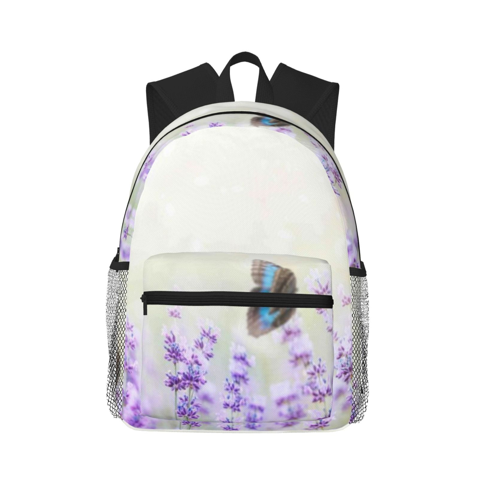 Daiia Lavender and Butterfly School Backpack for Men Women, Unisex ...