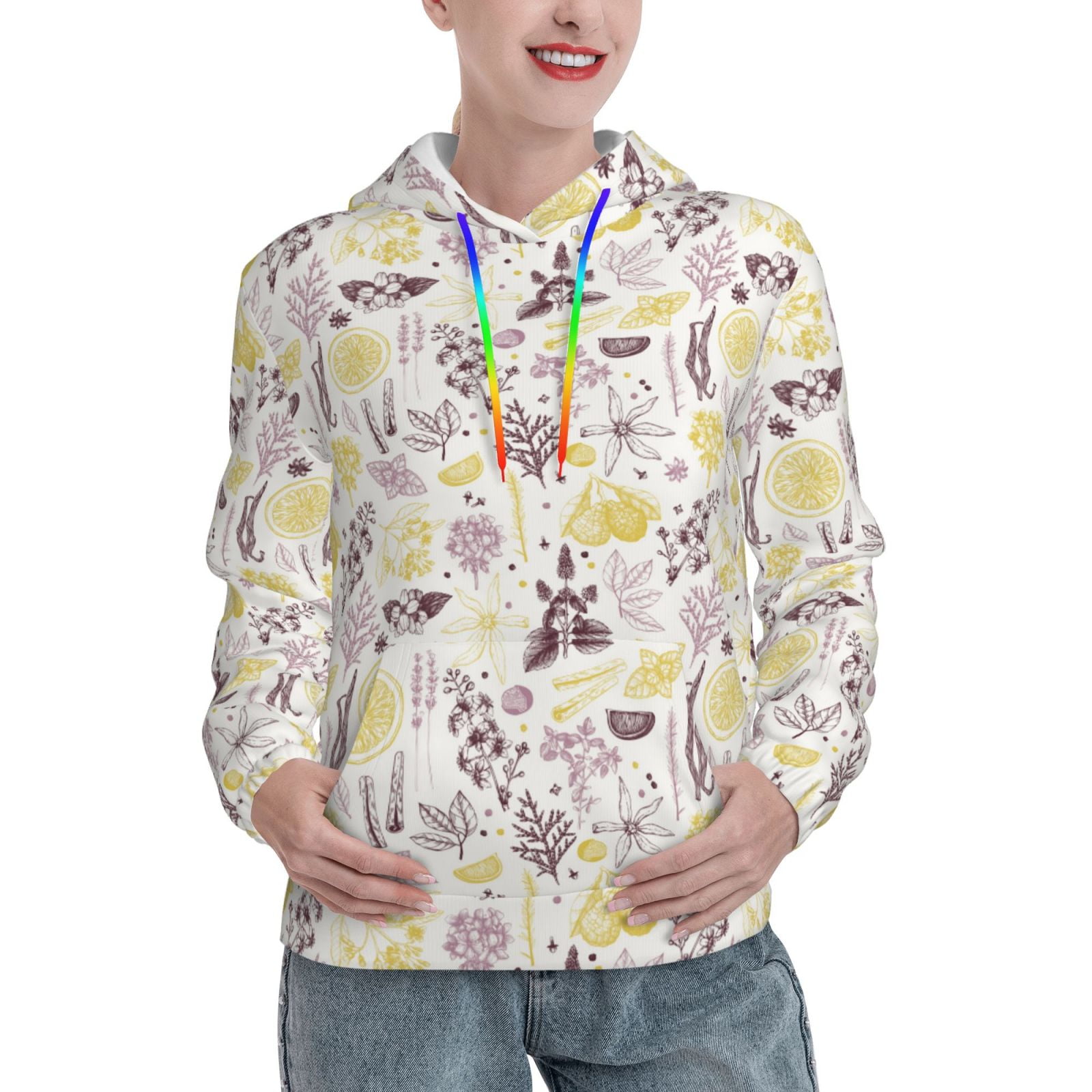 Daiia Lavender Flowers Pattern Women's Fashion Hoodies & Sweatshirts ...
