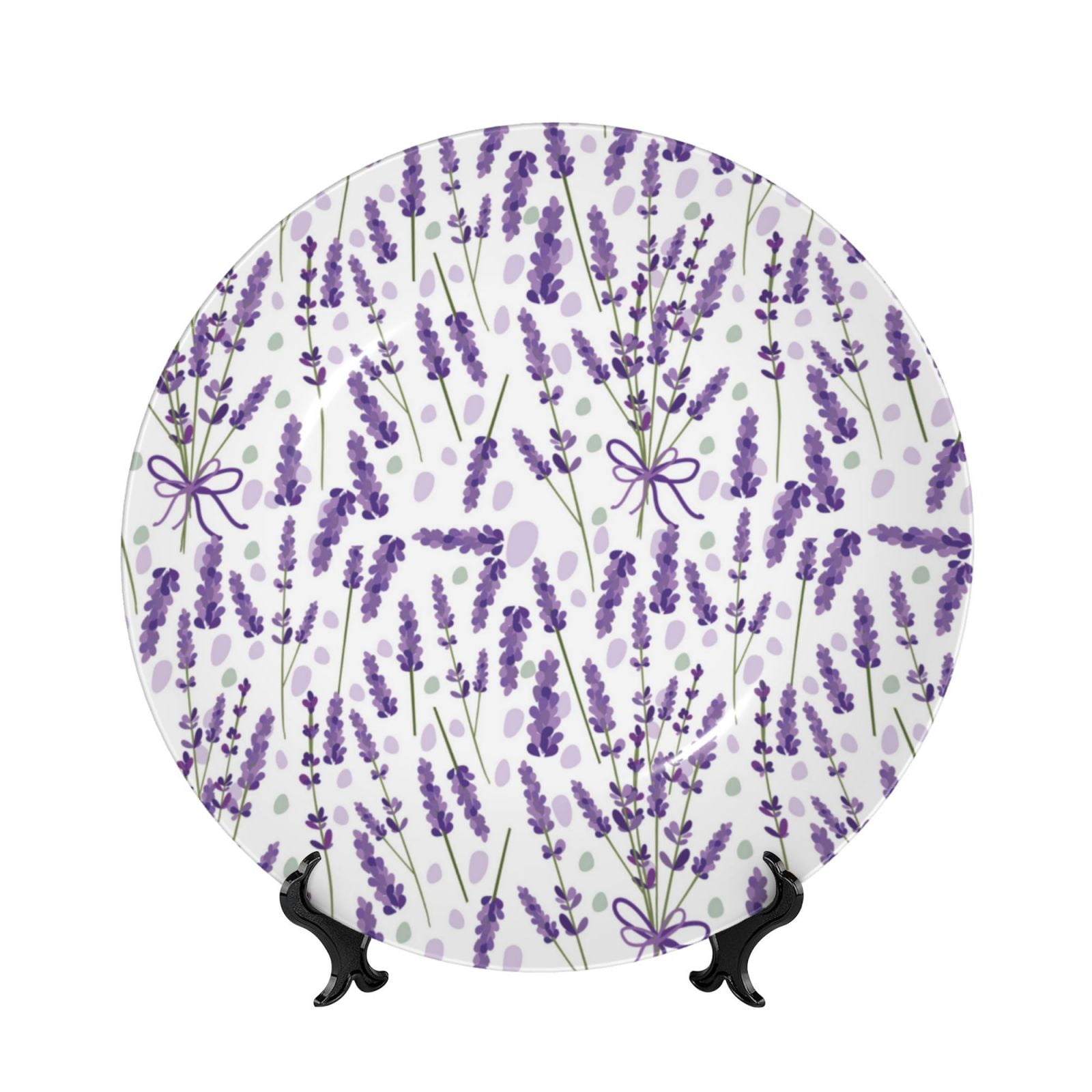 Daiia Lavender Flowers Printed Pattern Ceramic Plate Dinner Plates Bone ...
