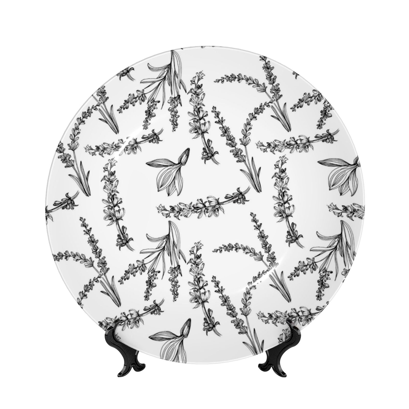 Daiia Lavender Flowers Printed Pattern Ceramic Plate Dinner Plates Bone ...